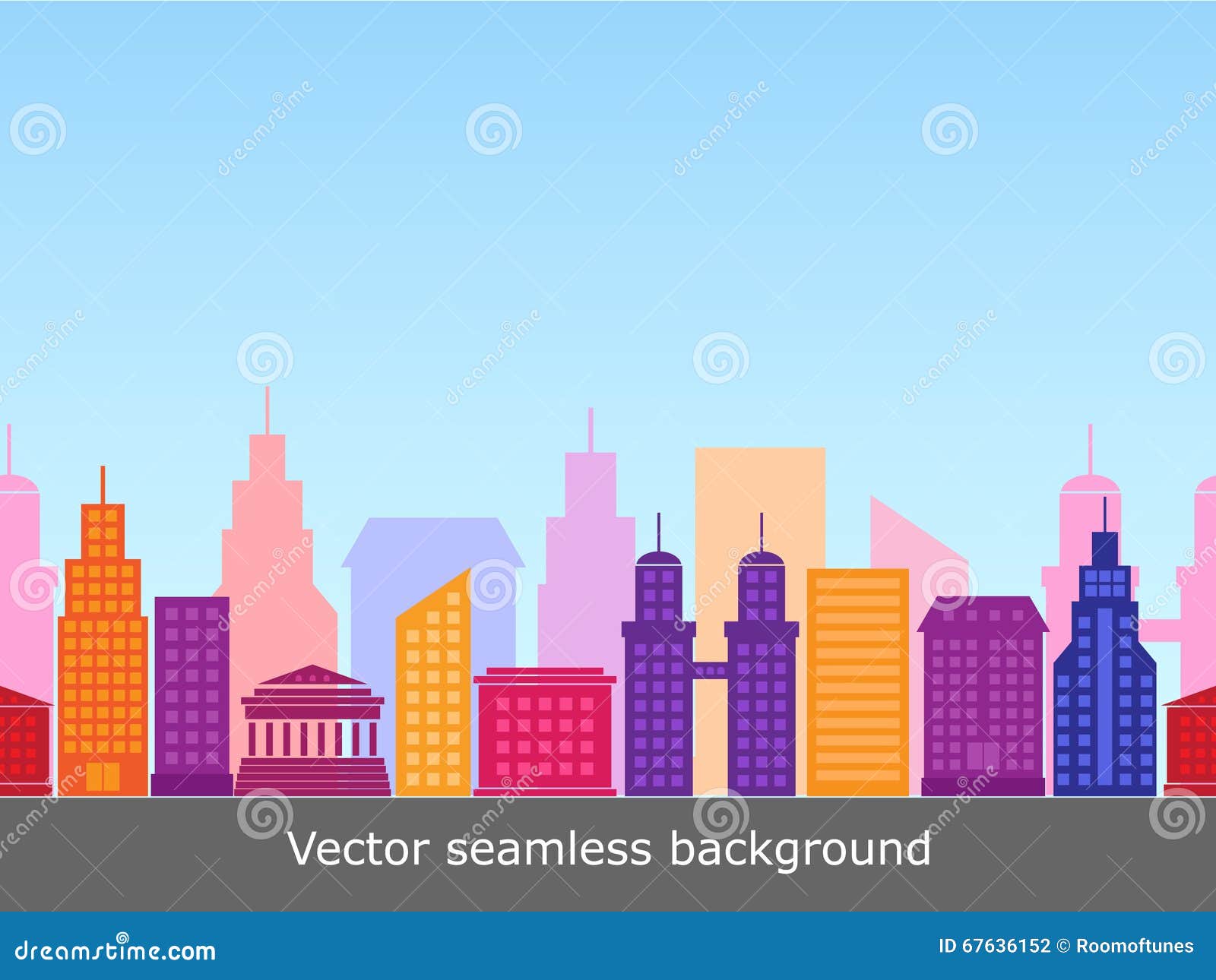 Seamless Background with Colorful Buildings Stock Vector - Illustration ...