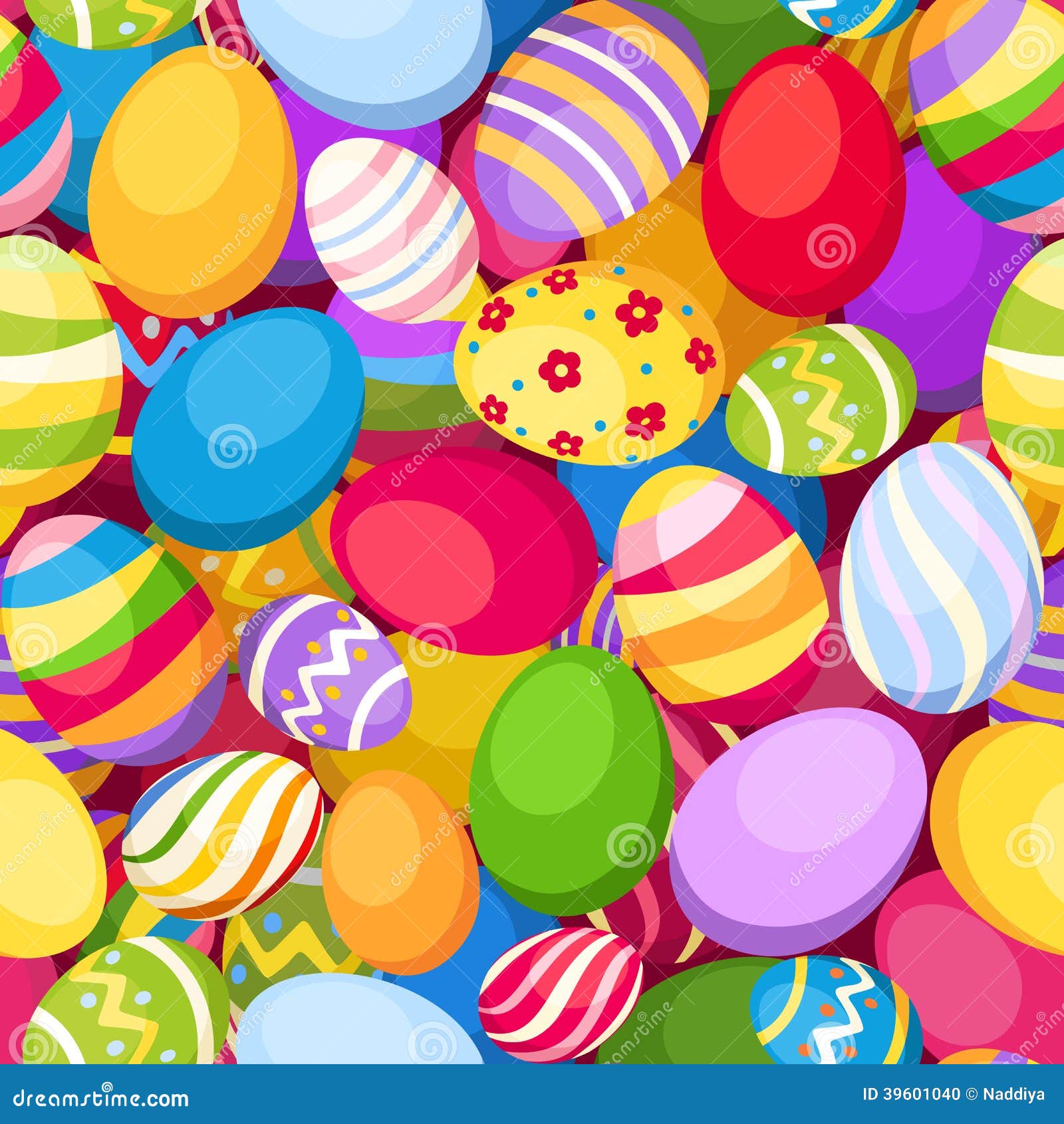 Colorful Easter Eggs. Holiday Chicken Egg Decor, Easter Patterns ...