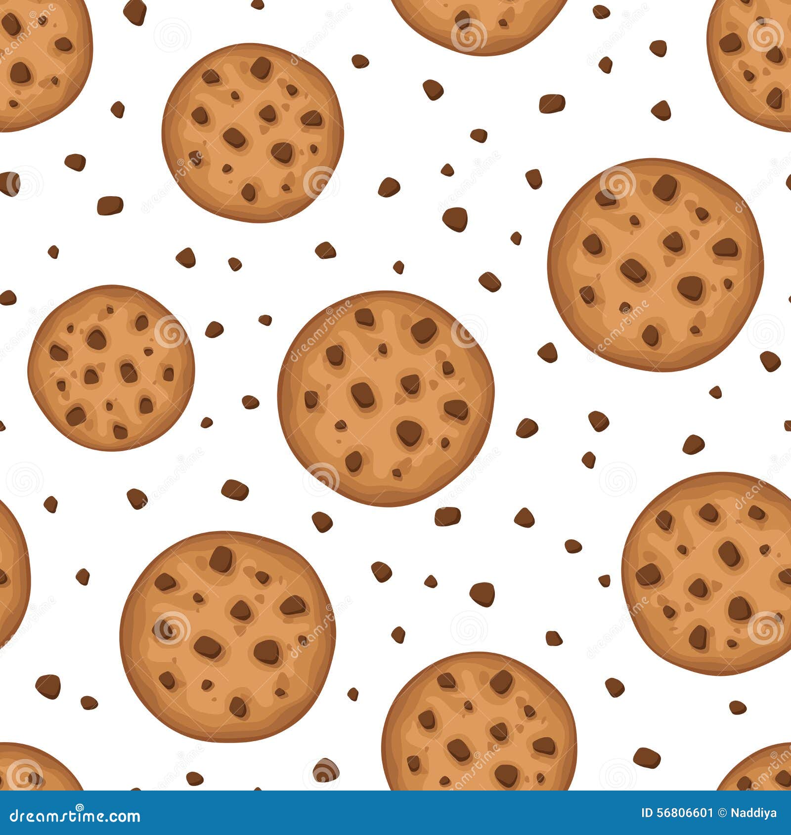 Seamless Background with Cookies. Vector Illustration. Stock Vector ...