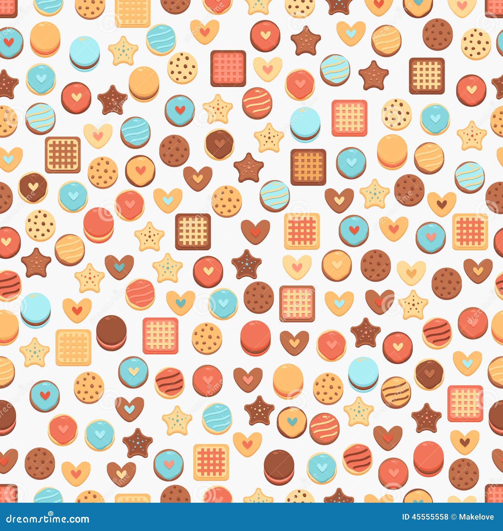 Seamless Background with Cookies Stock Vector - Illustration of ...