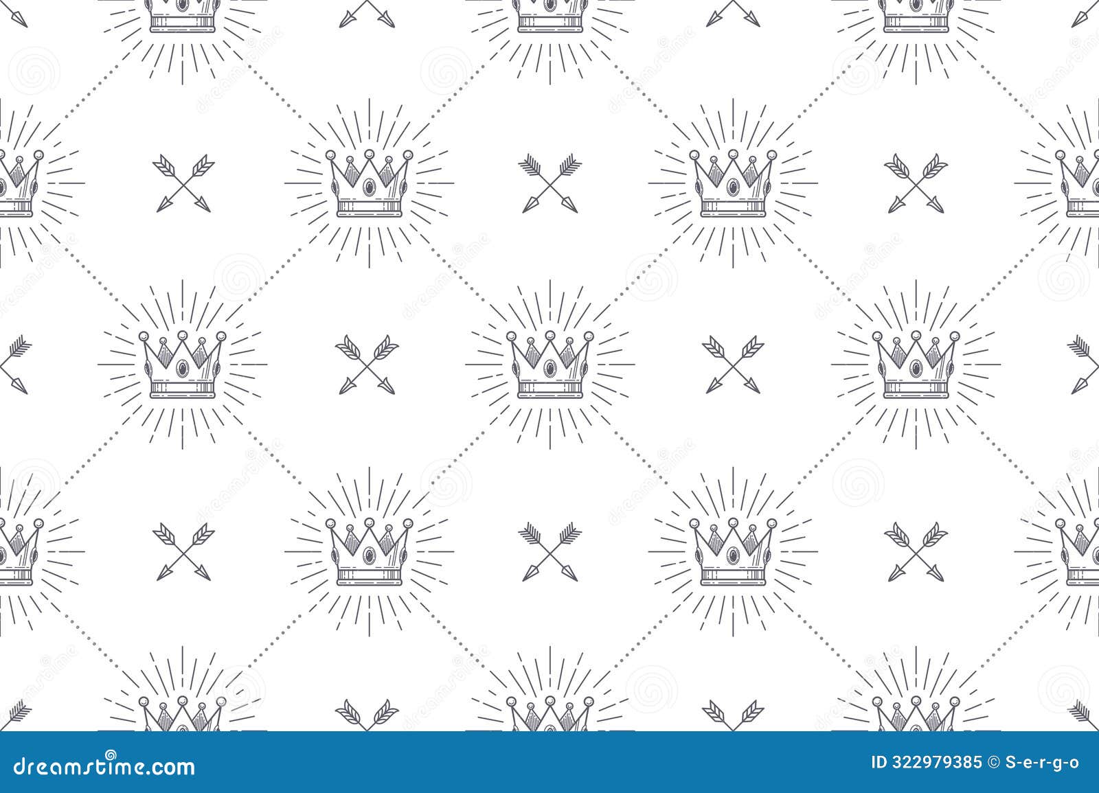 Seamless Background with Crown and Arrows - Pattern for Wallpaper ...