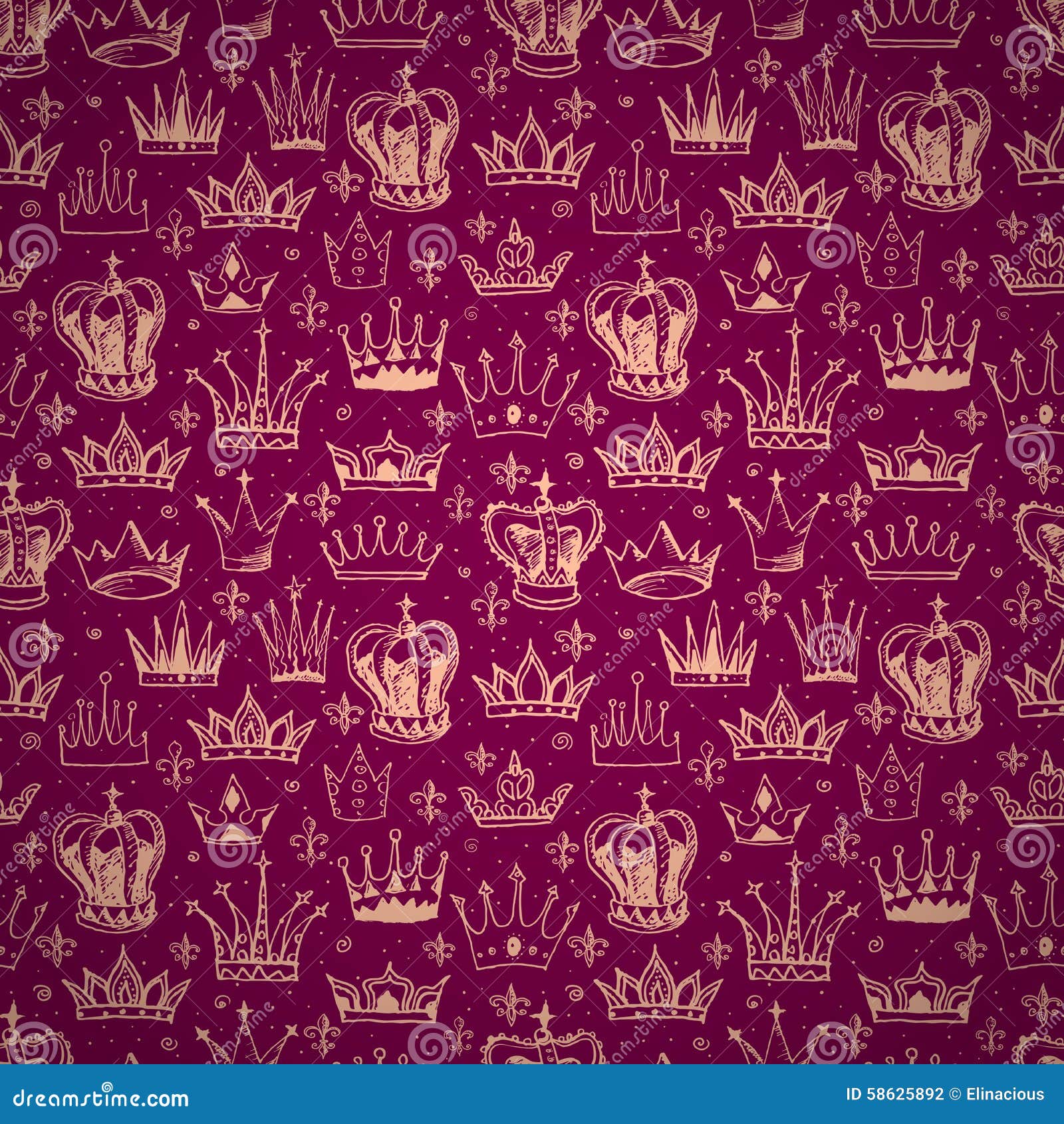 Seamless Background with Crowns. Stock Vector - Illustration of jewel ...