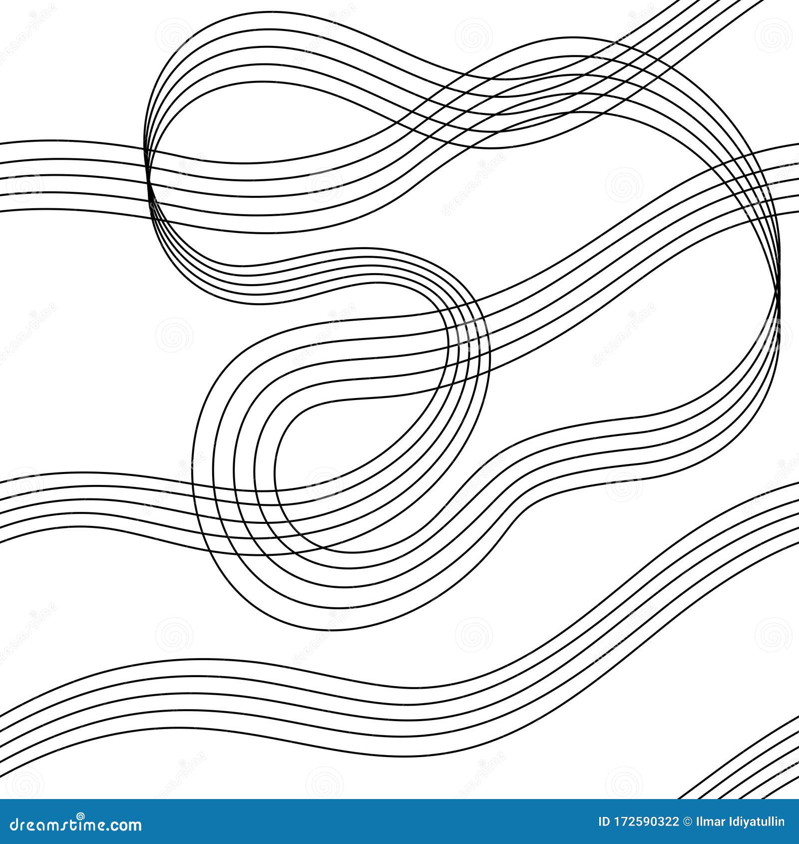 Seamless Background of Curved Lines. Abstract Twisted Background Stock ...