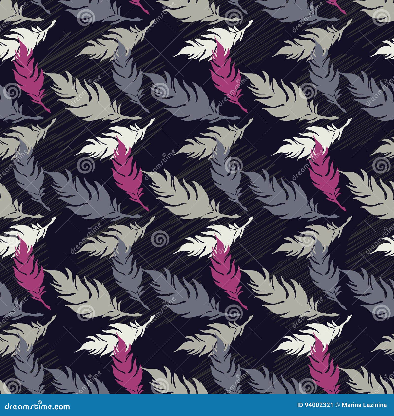 Seamless Background with Decorative Feathers. Cloth Design, Wallpaper ...