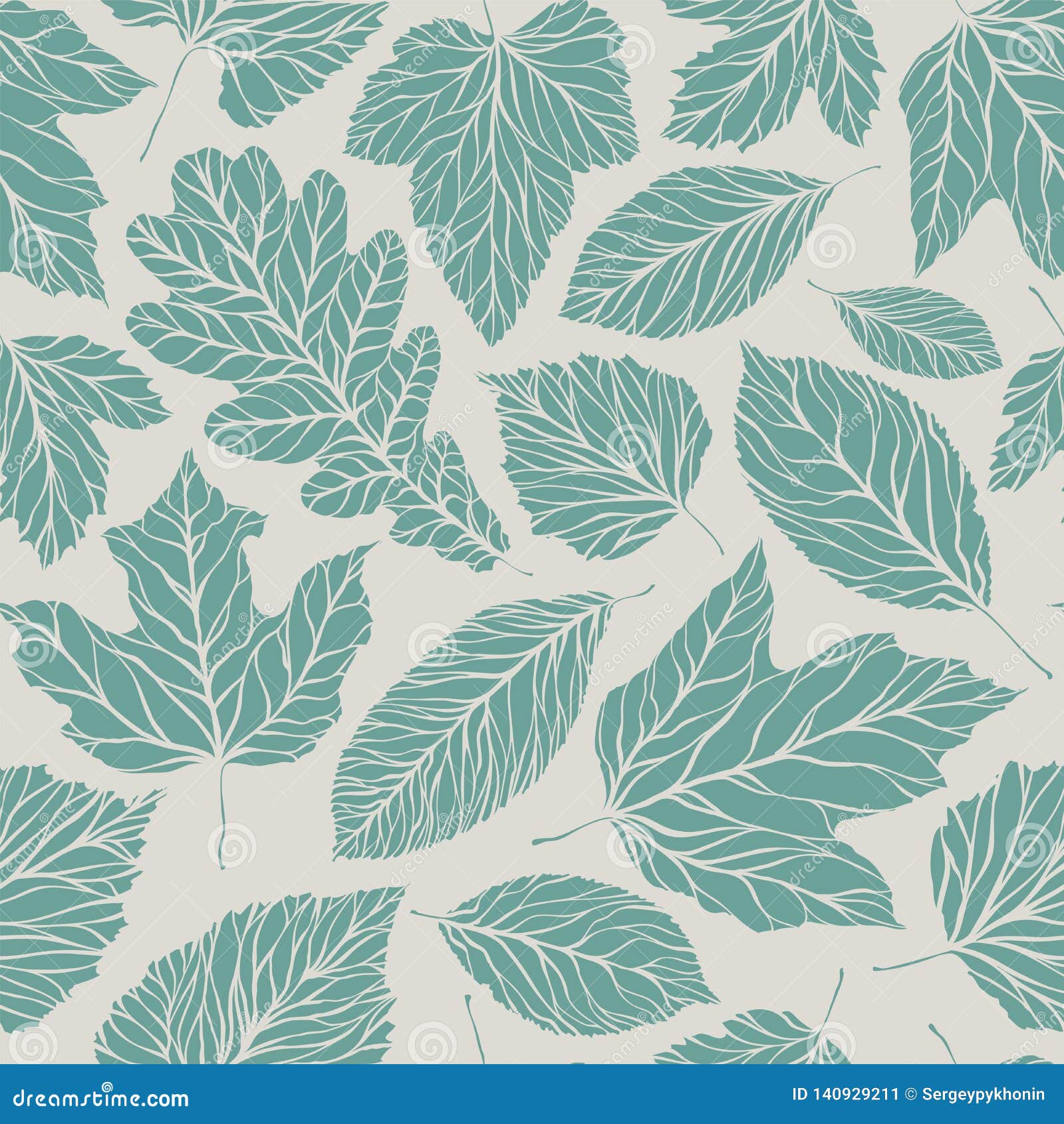 Seamless Background. Decorative Leaves Pattern. Vintage Vector ...