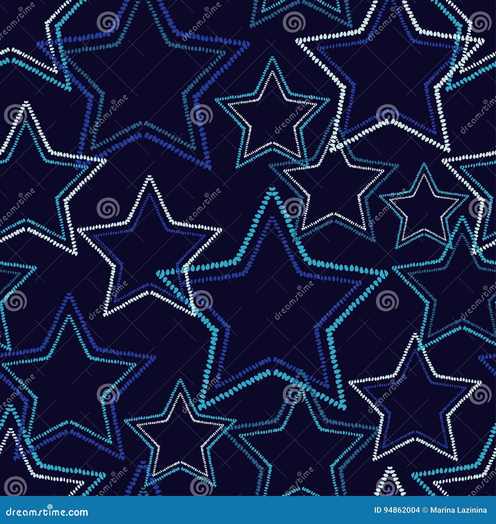 Seamless Background with Decorative Stars. Dotted Stars Stock ...