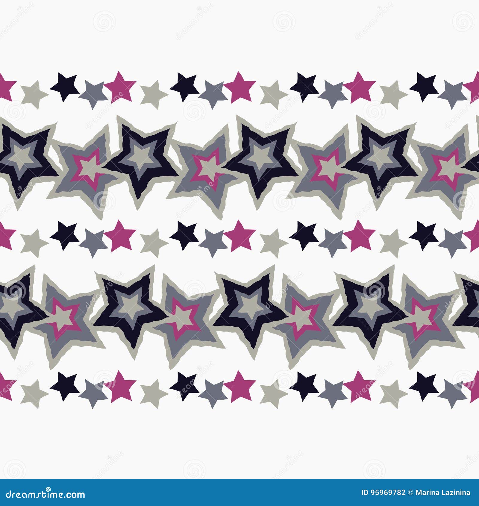 Seamless Background with Decorative Stars. Seamless Border Stock ...
