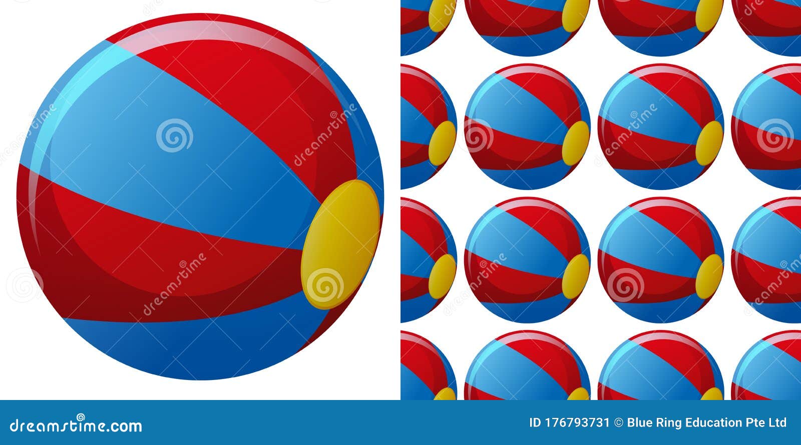 Seamless Background Design with Beach Balls Stock Vector - Illustration ...