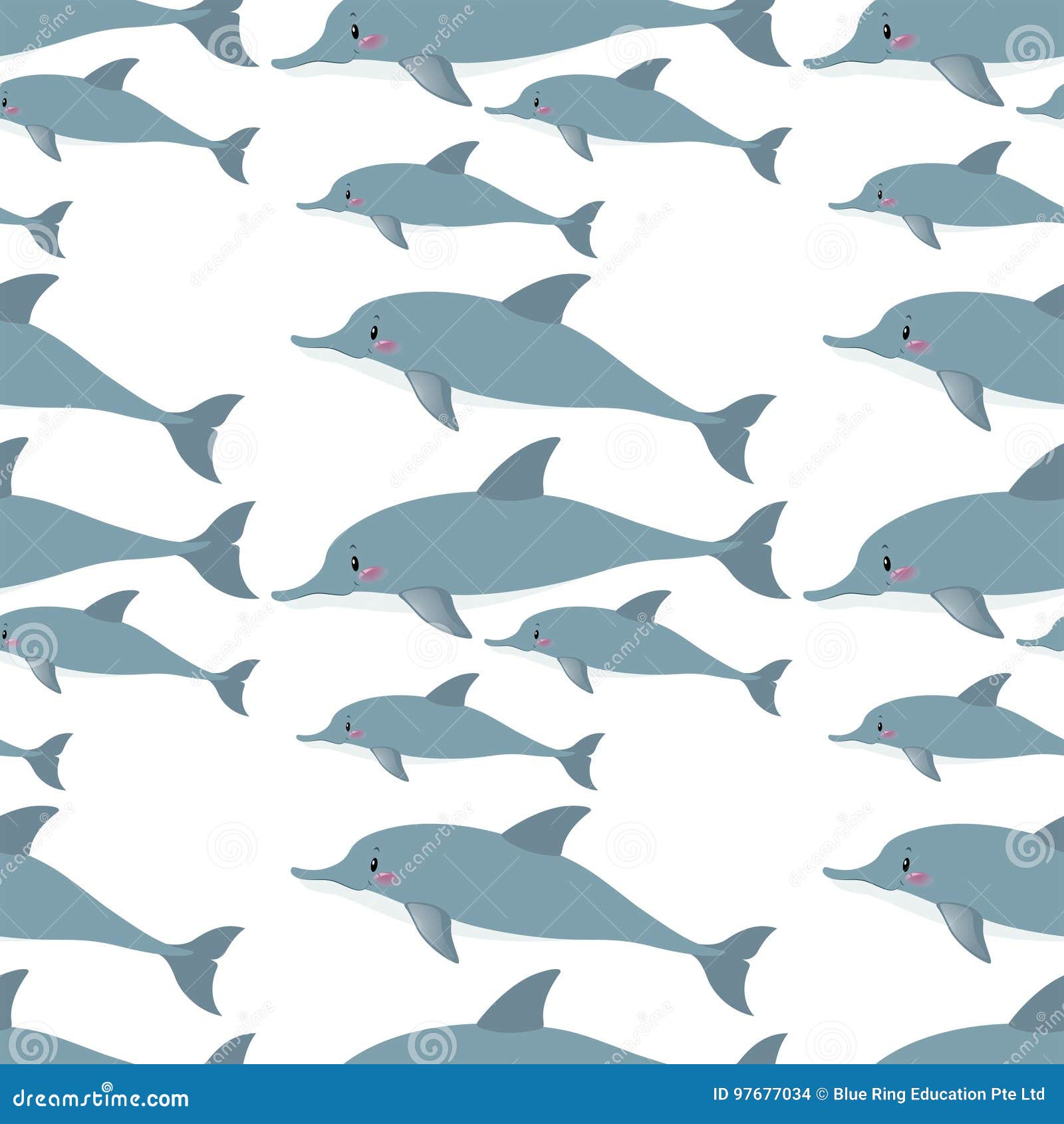 Seamless Background Design with Dolphins Stock Vector - Illustration of ...
