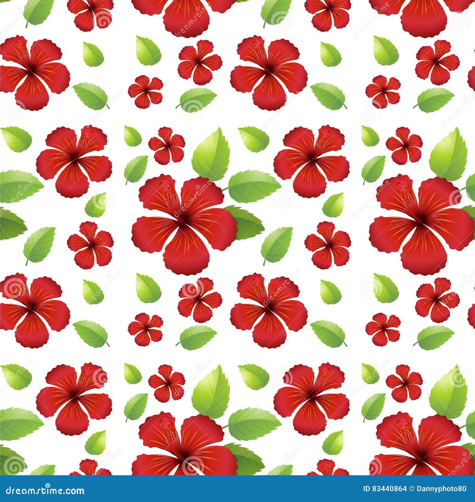 Seamless Background Design With Red Flowers Stock Vector - Illustration ...