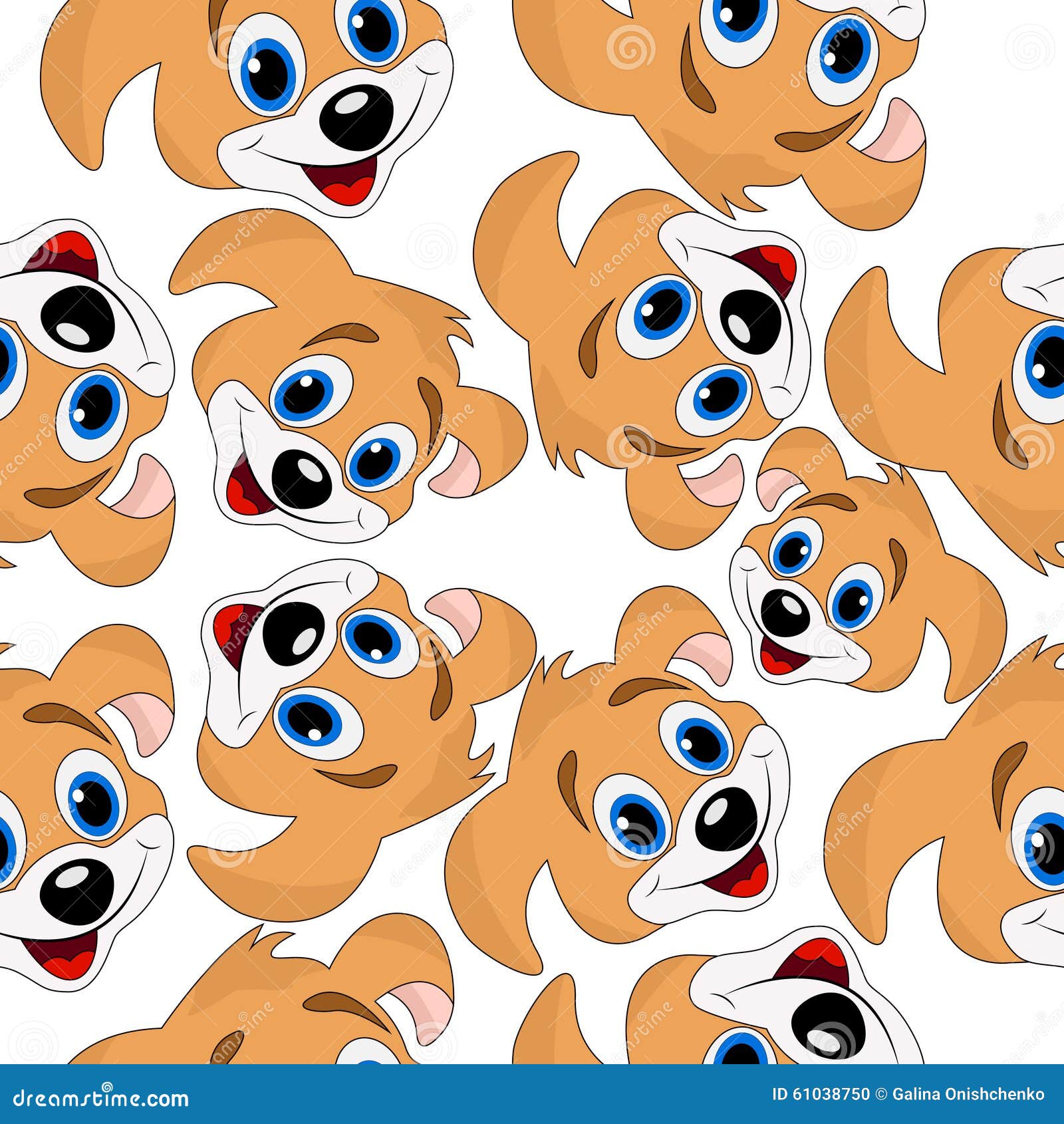 Seamless Background with Dogs Stock Vector - Illustration of mind ...