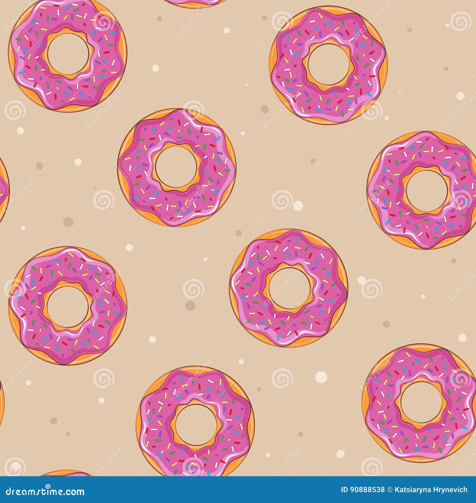 Seamless Background With Donuts. Vector Illustration. Seamless Texture ...