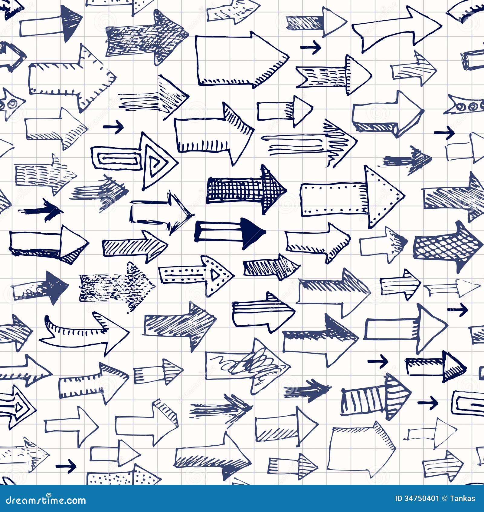 Seamless Background of Doodles Arrows Stock Vector - Illustration of ...