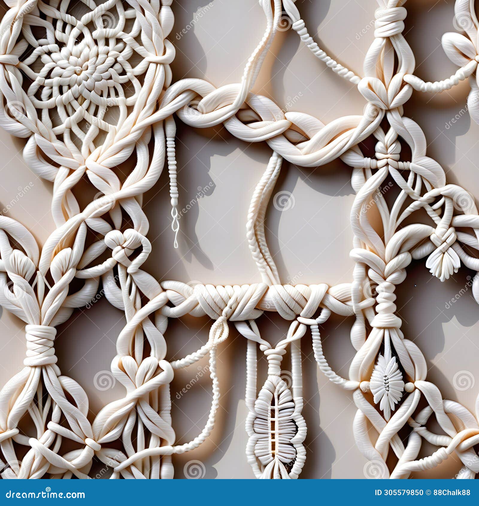 Seamless Background Macrame, Ropes, Knots. Seamless Pattern Connecting ...