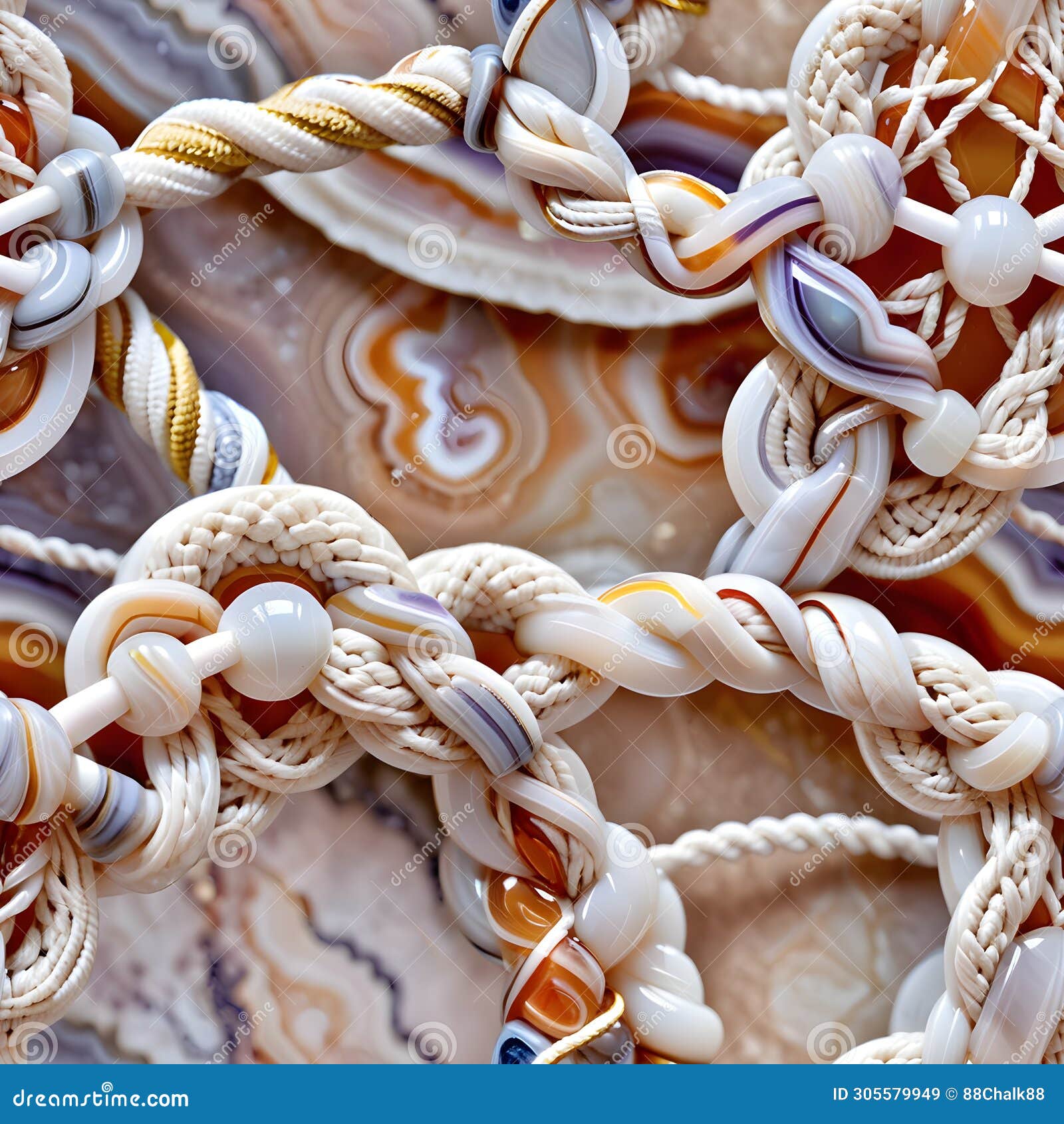Seamless Background Macrame, Ropes, Knots. Seamless Pattern Connecting ...