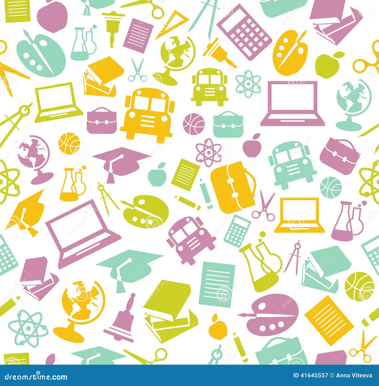 Seamless Background with Education Icons Stock Vector - Illustration of ...