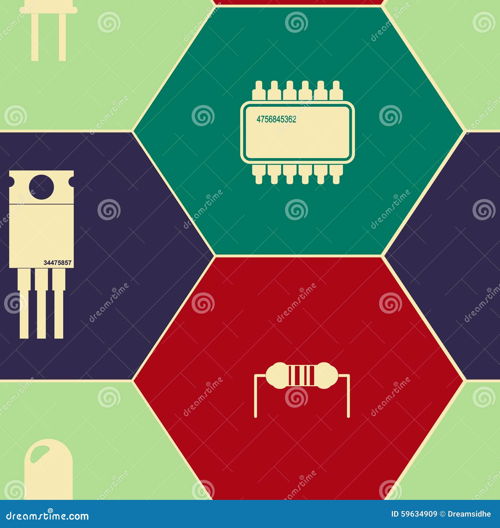 Seamless Background with Electronic Components Icons Stock Vector ...