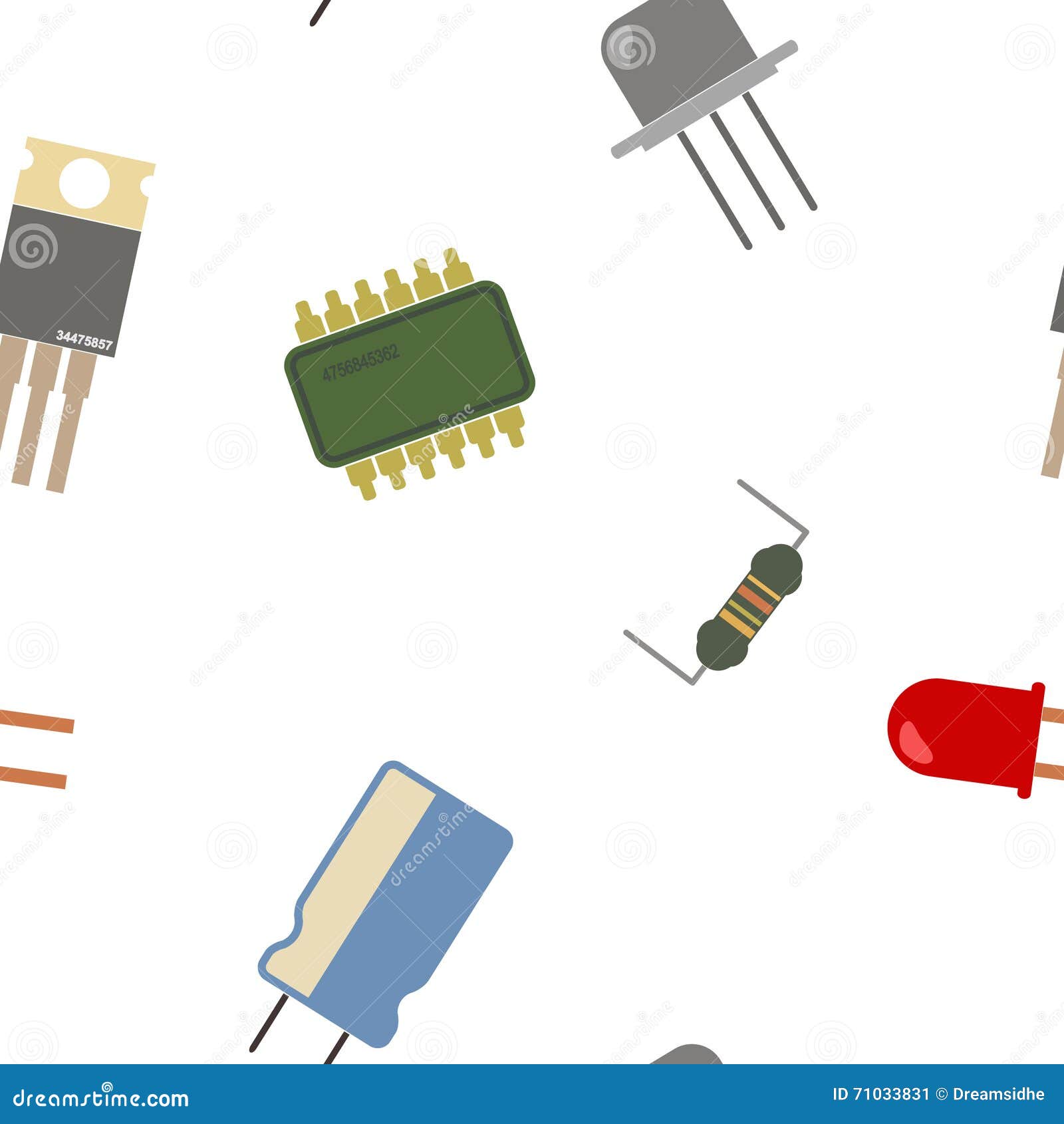 Seamless Background with Electronic Components Icons Stock Vector ...
