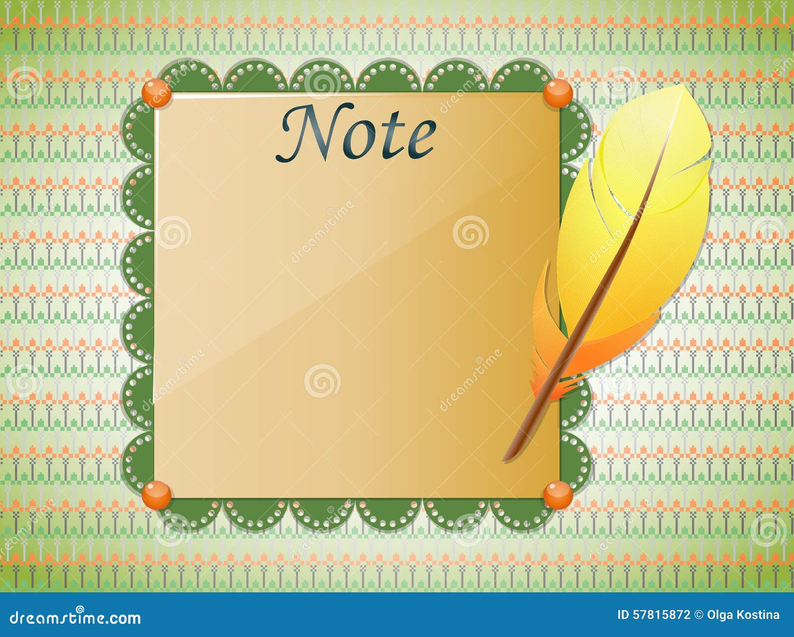 Seamless Background with Feather and Paper. Stock Illustration ...