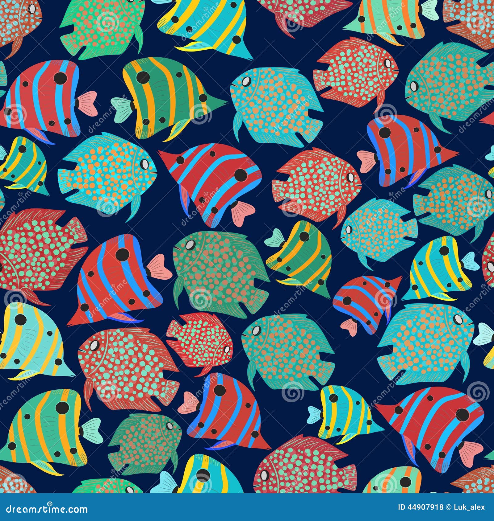 Seamless background fish. stock vector. Illustration of modern - 44907918