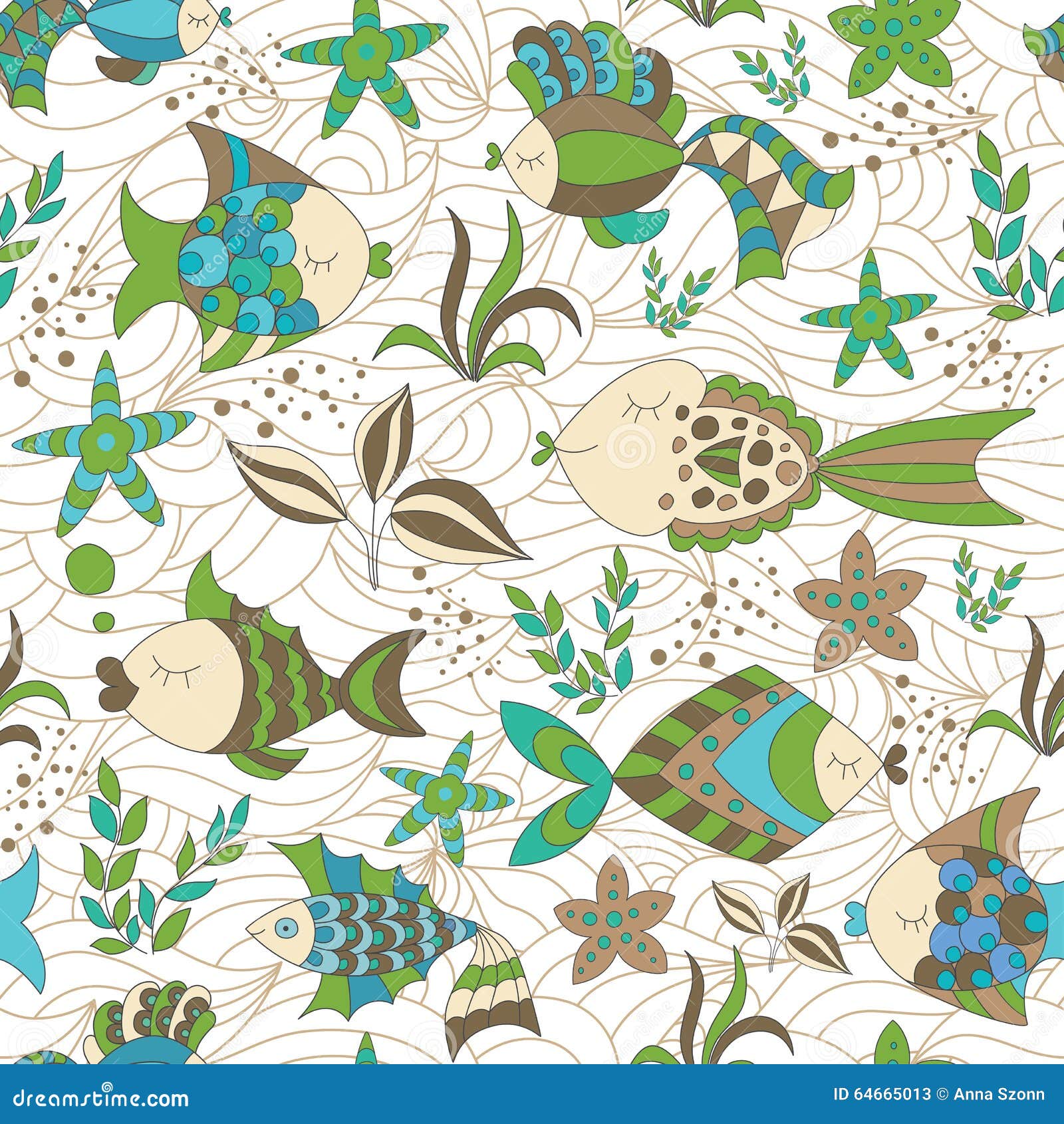 Seamless Background with Fish. Stock Vector - Illustration of fauna ...