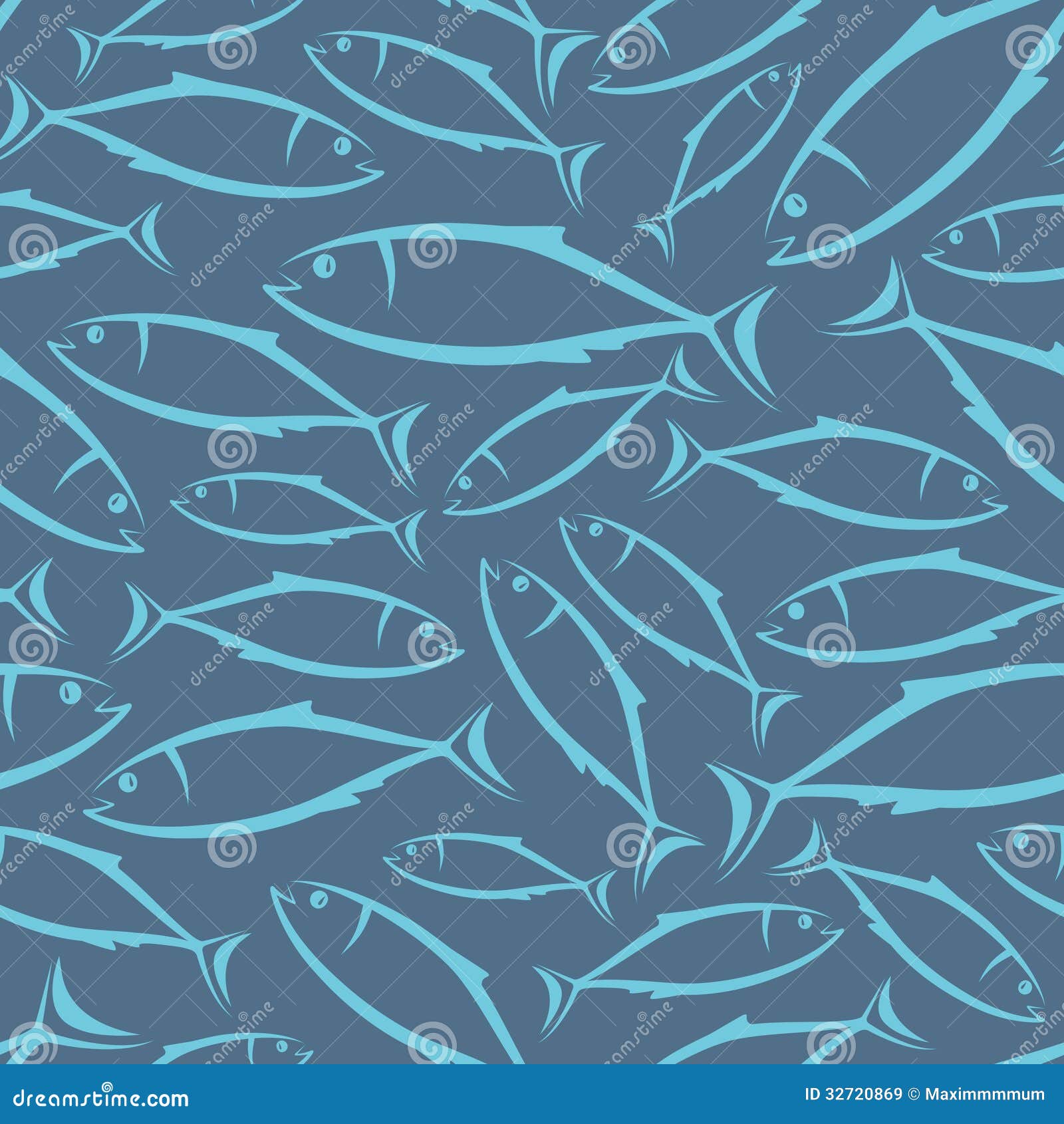 Seamless Background with Fish Stock Illustration - Illustration of ...