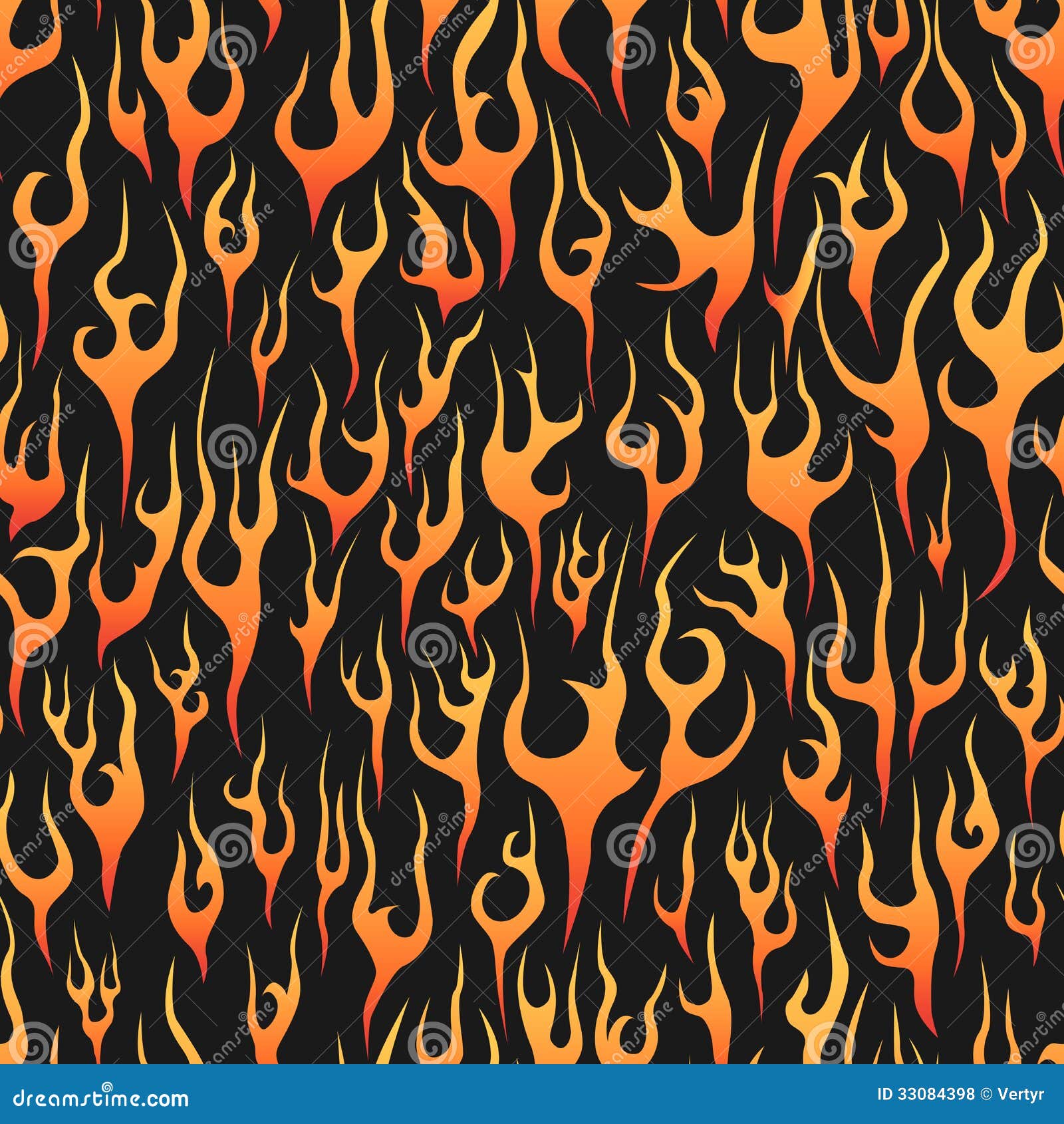 Seamless Background of Flames. Stock Vector - Illustration of ...