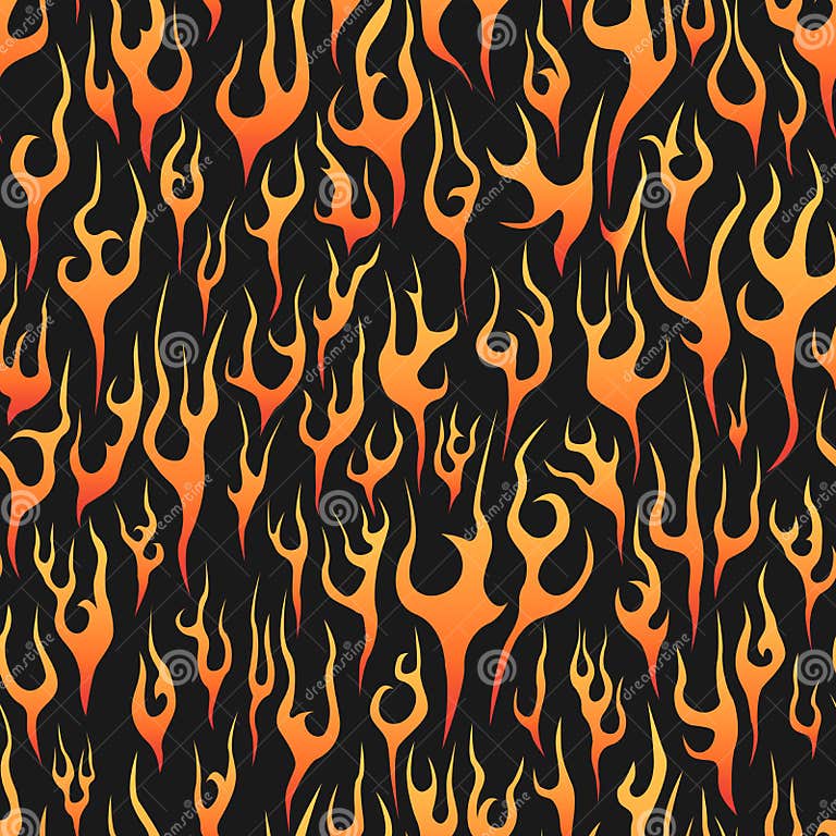 Seamless Background of Flames. Stock Vector - Illustration of ...