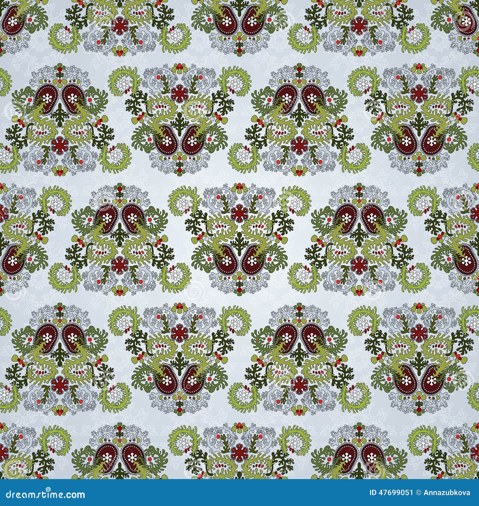 Seamless Background with Floral Symmetrical Elements. Stock Vector ...