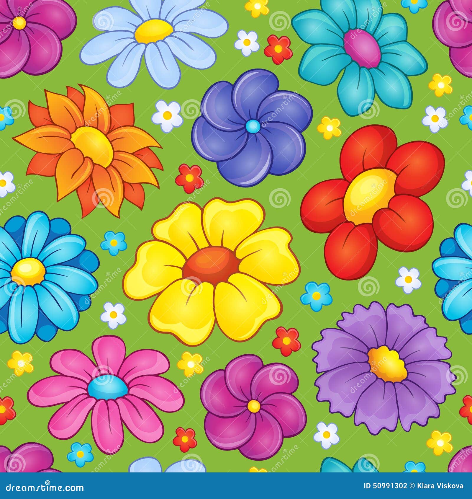 Seamless Background Flower Theme 3 Stock Vector - Illustration of eps10 ...