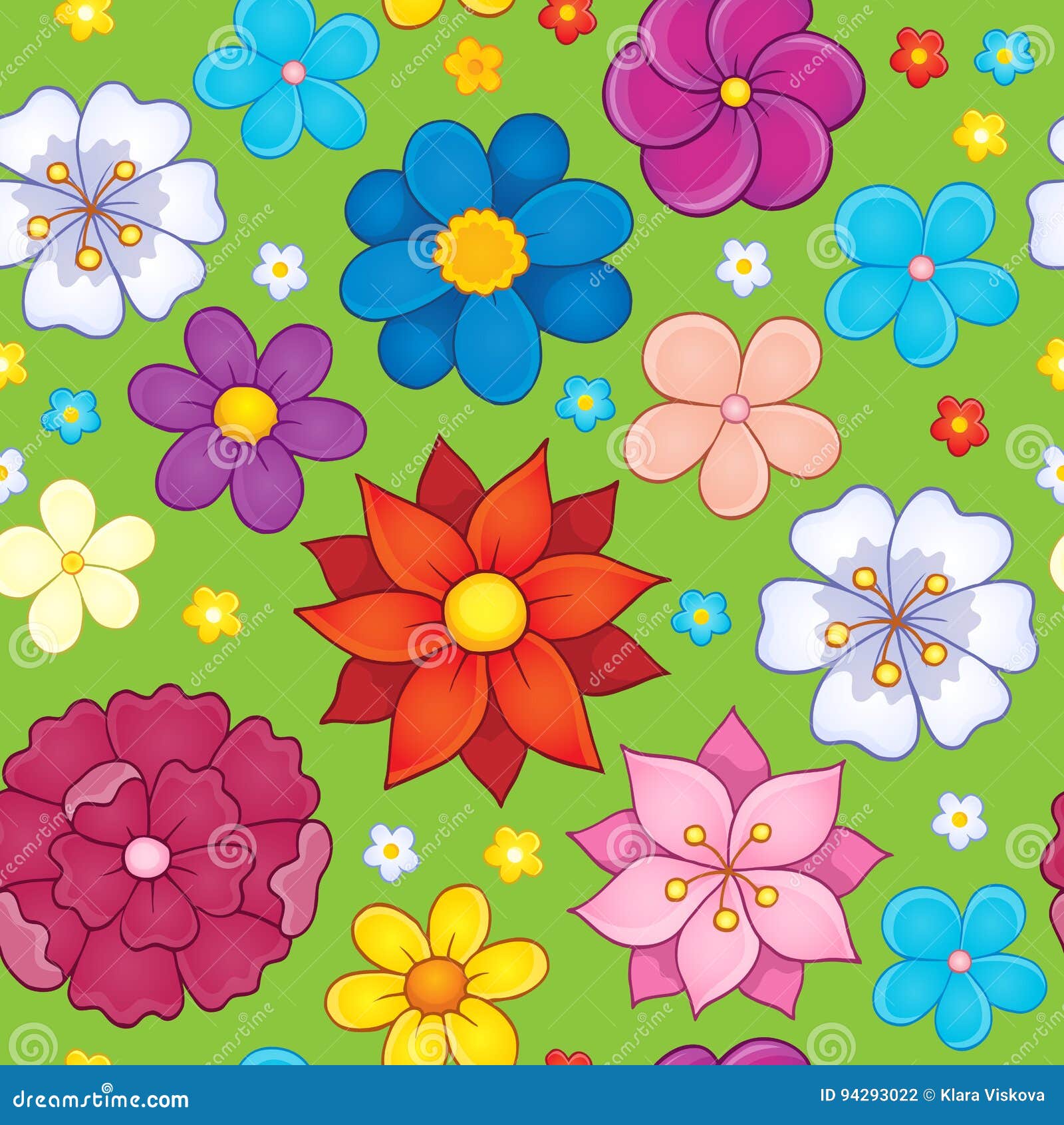 Seamless Background Flower Theme 5 Stock Vector - Illustration of ...