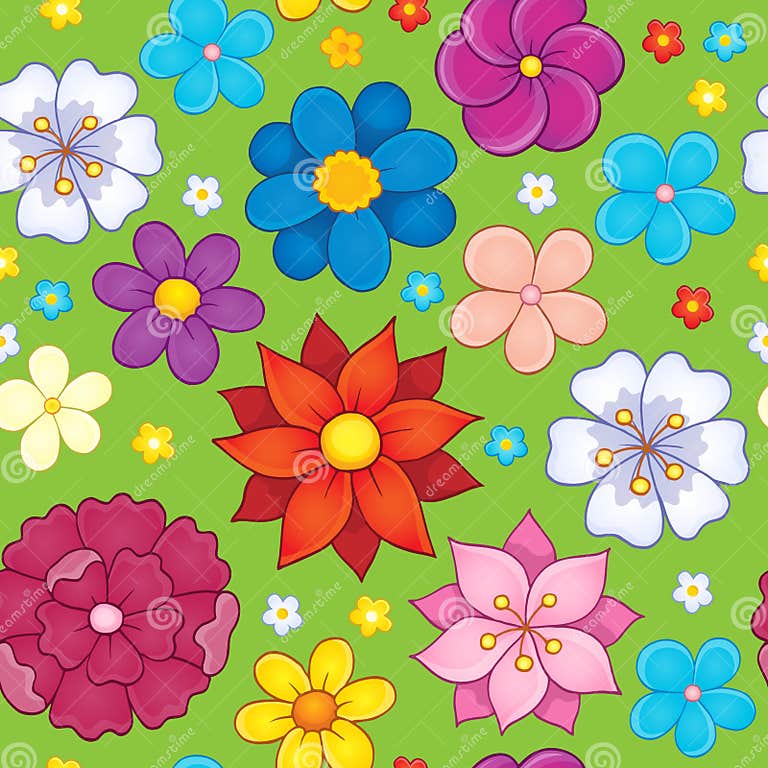 Seamless Background Flower Theme 5 Stock Vector - Illustration of ...