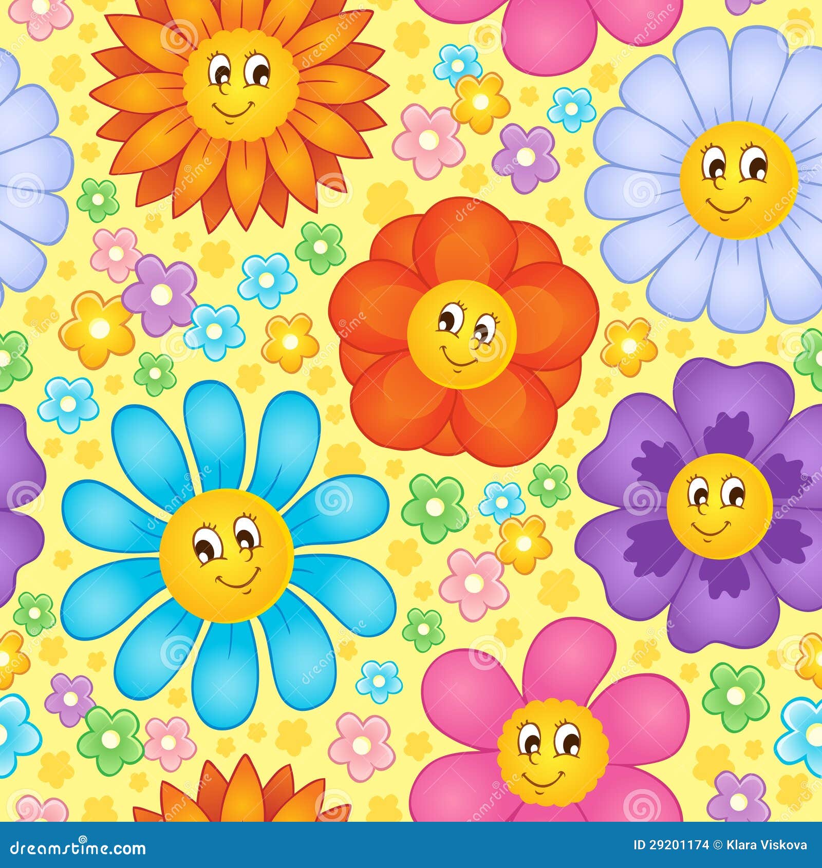 Seamless Background Flower Topic Stock Vector - Illustration of ...