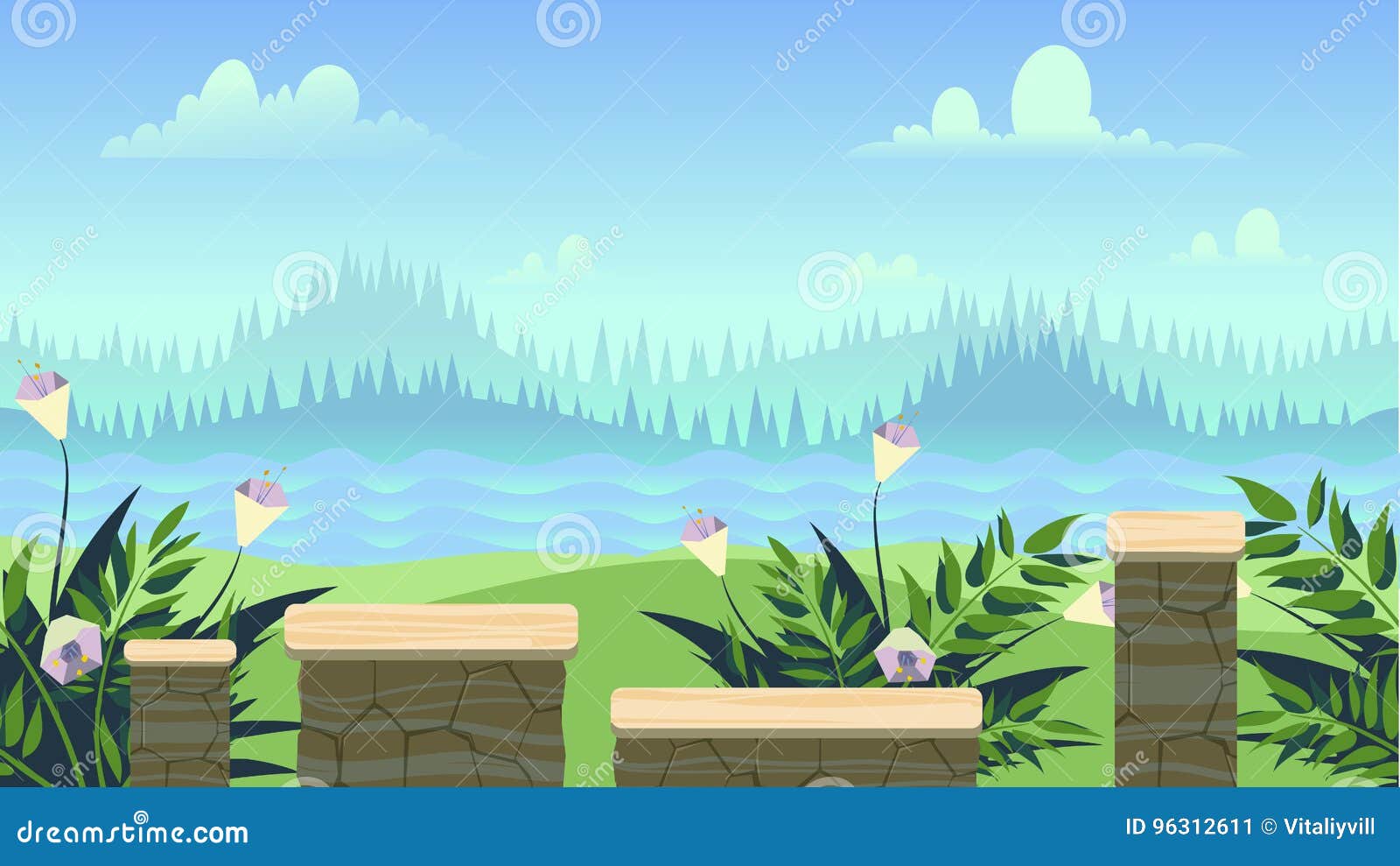 Seamless Background for Games Mobile Applications and Computers. Vector ...