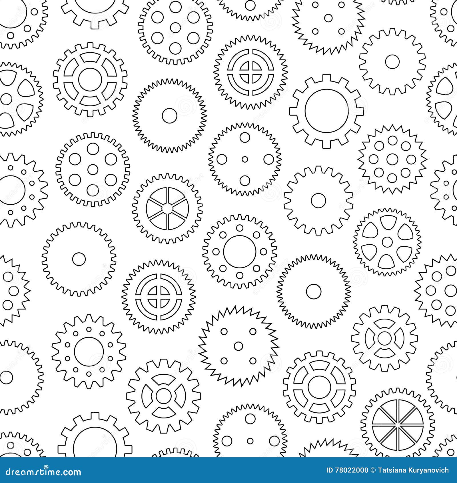 Seamless Background with Gear Wheels Stock Vector - Illustration of ...