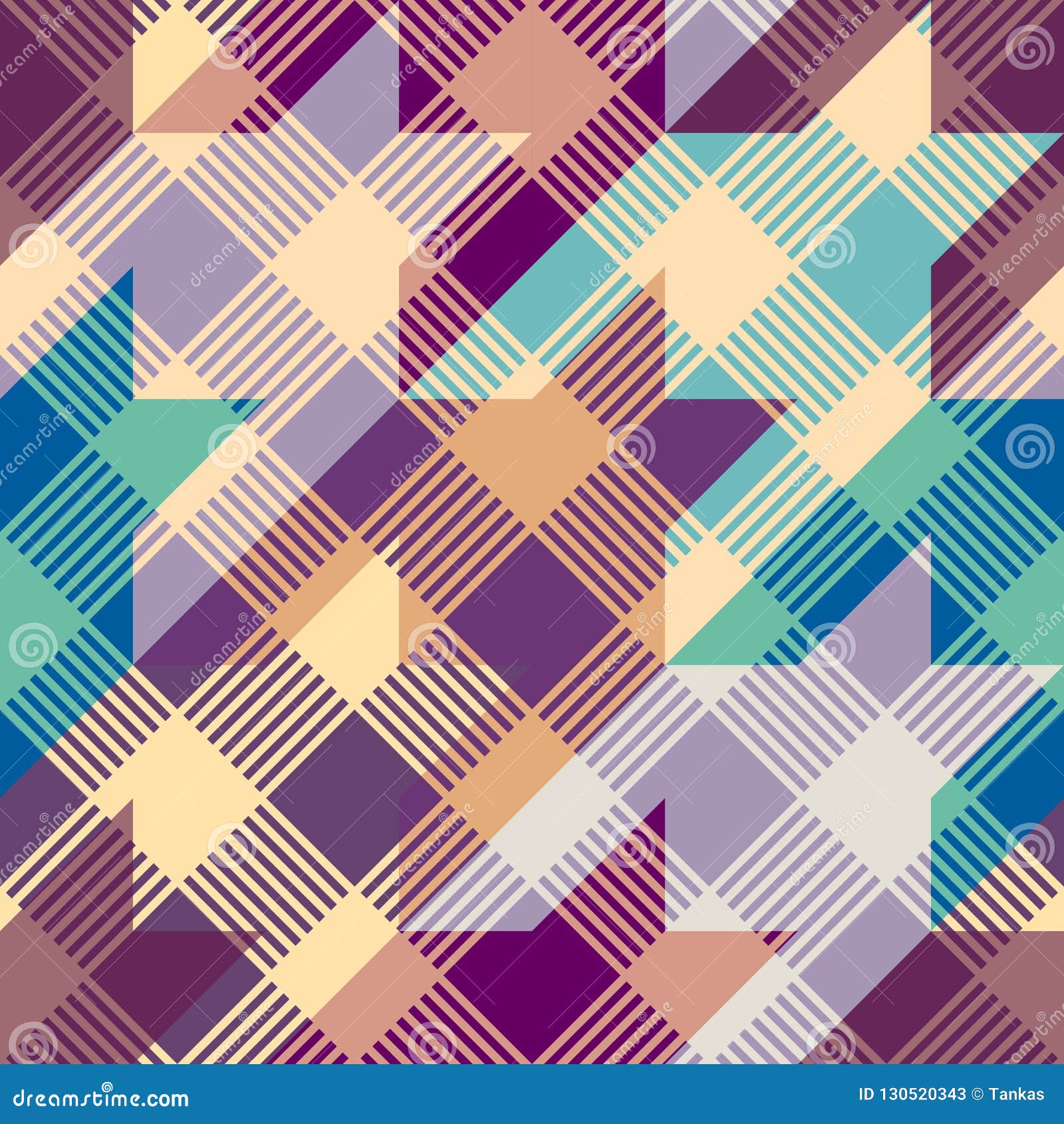 Geometric Abstract Diagonal Plaid Pattern in Low Poly Pixel Art Style ...