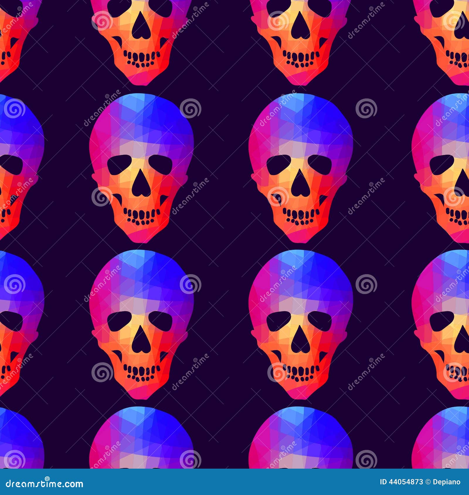 Seamless Background with Geometric Skull Stock Vector - Illustration of ...