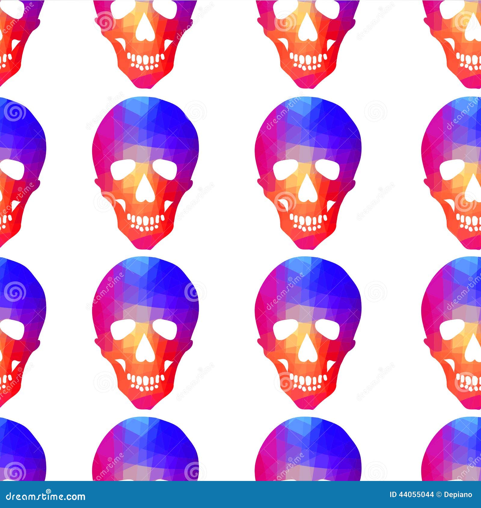Seamless Background with Geometric Skull Stock Vector - Illustration of ...