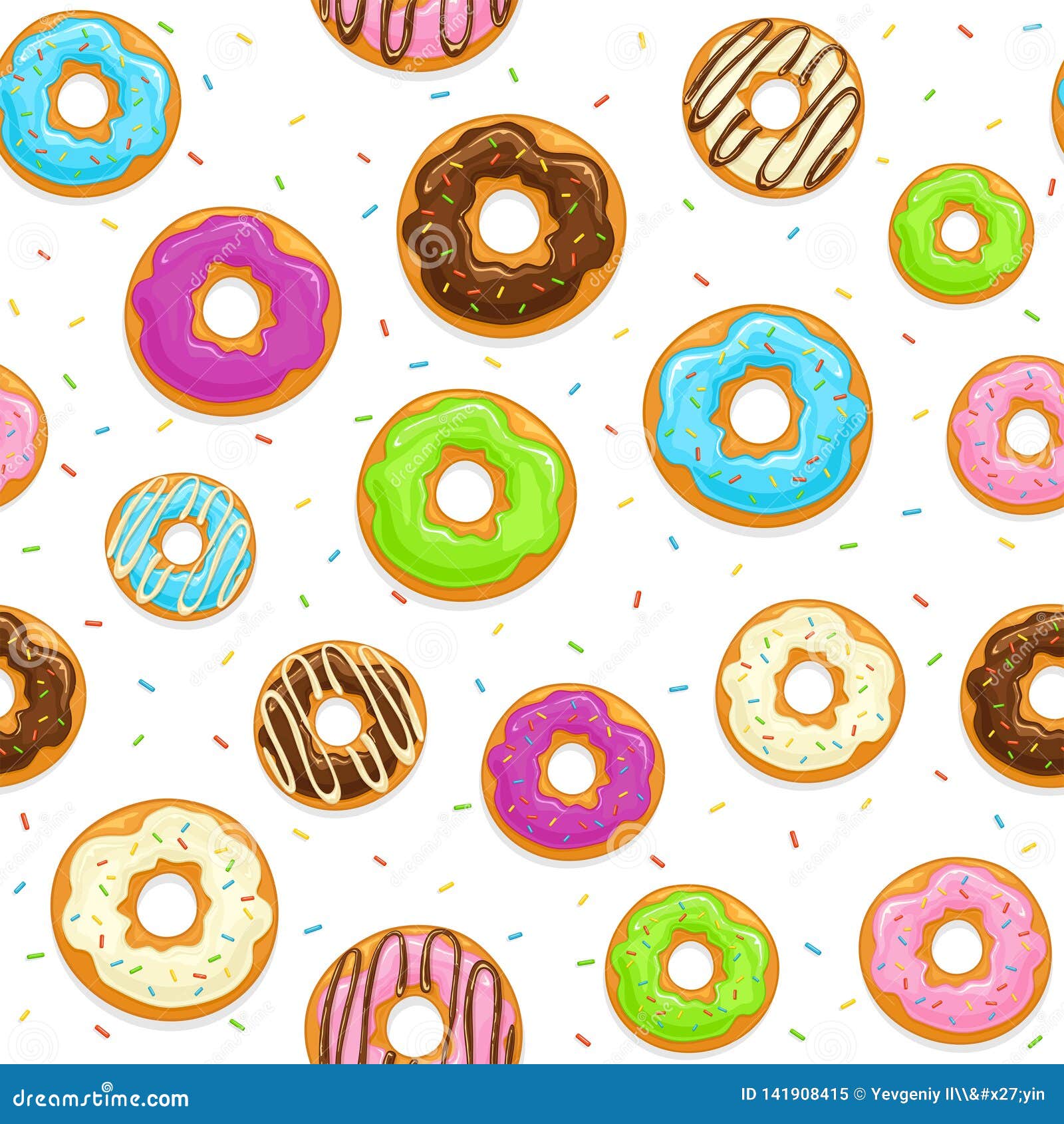 Glazed Donuts Set Cartoon Vector | CartoonDealer.com #110982653