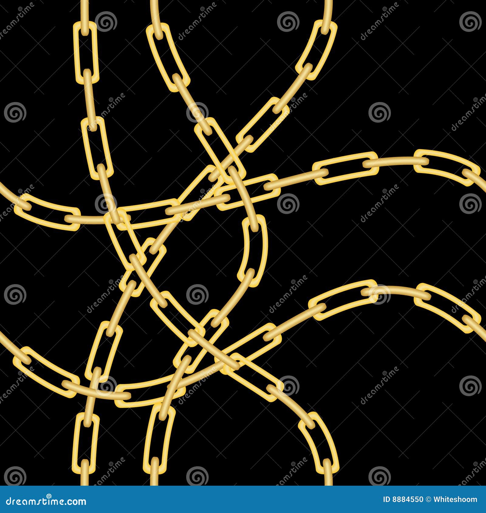 Seamless Background with a Gold Chain Stock Vector - Illustration of ...