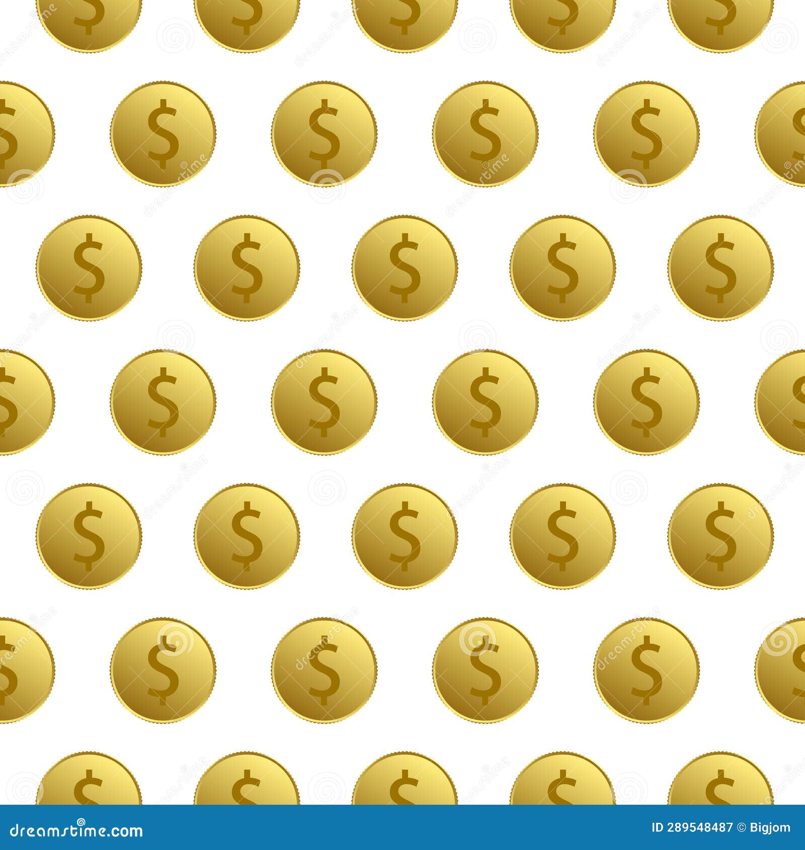Seamless Background with Golden Coins. Vector Illustration Stock Vector ...