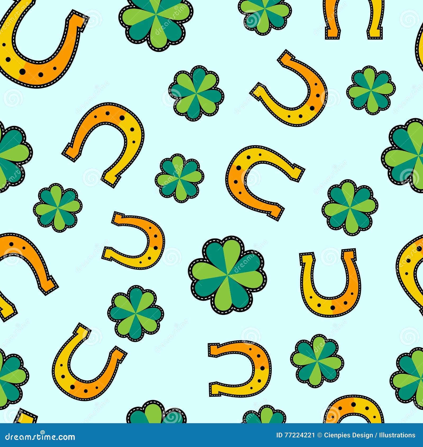 Seamless Background with Good Luck Designs Stock Vector - Illustration ...