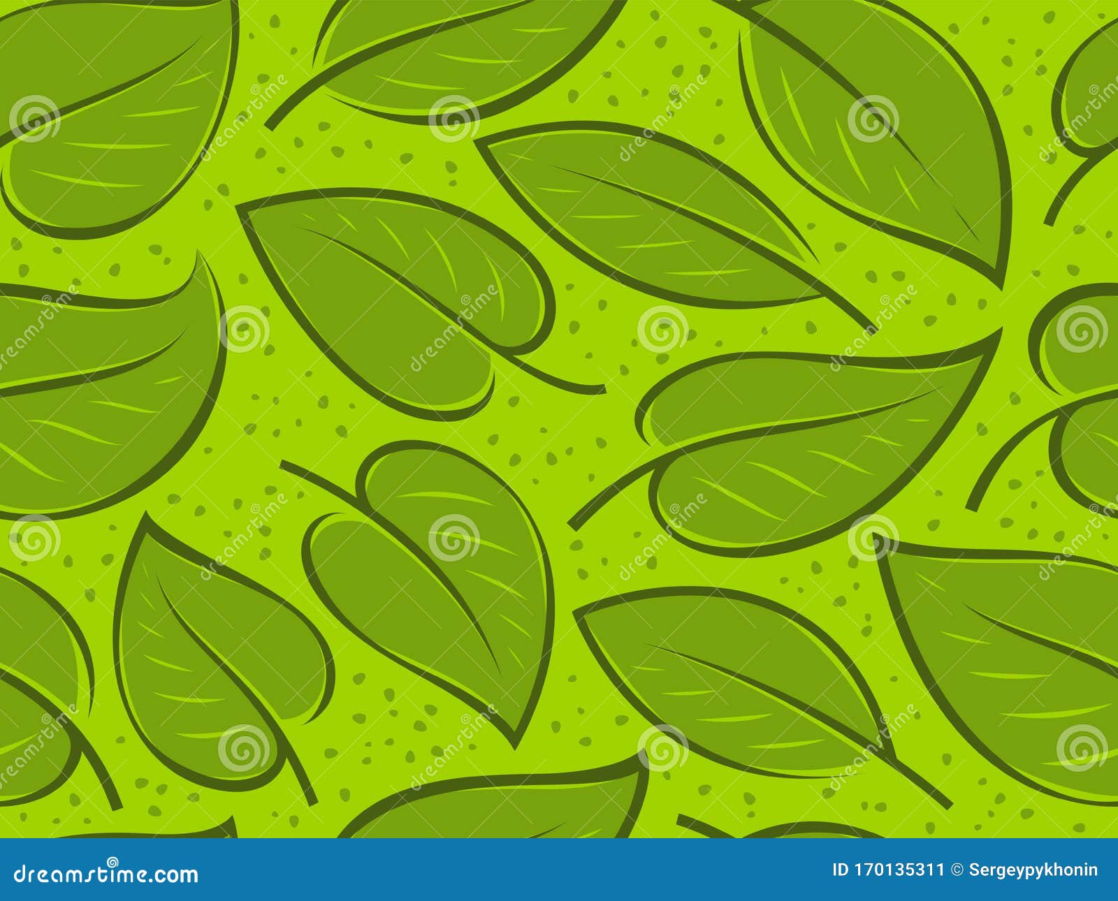 Seamless Background with Green Leaves. Pattern Vector Stock Vector ...