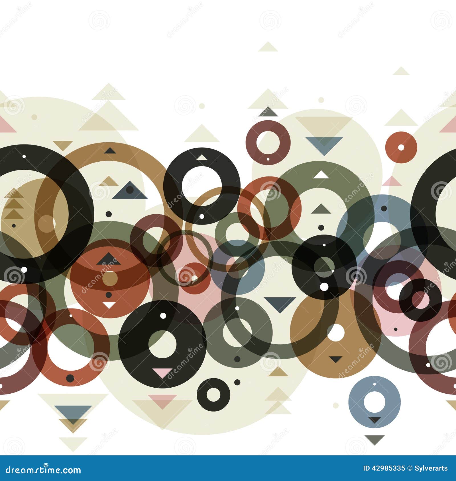 Seamless Background with Horizontal Repeating Circles and Arrows Stock ...