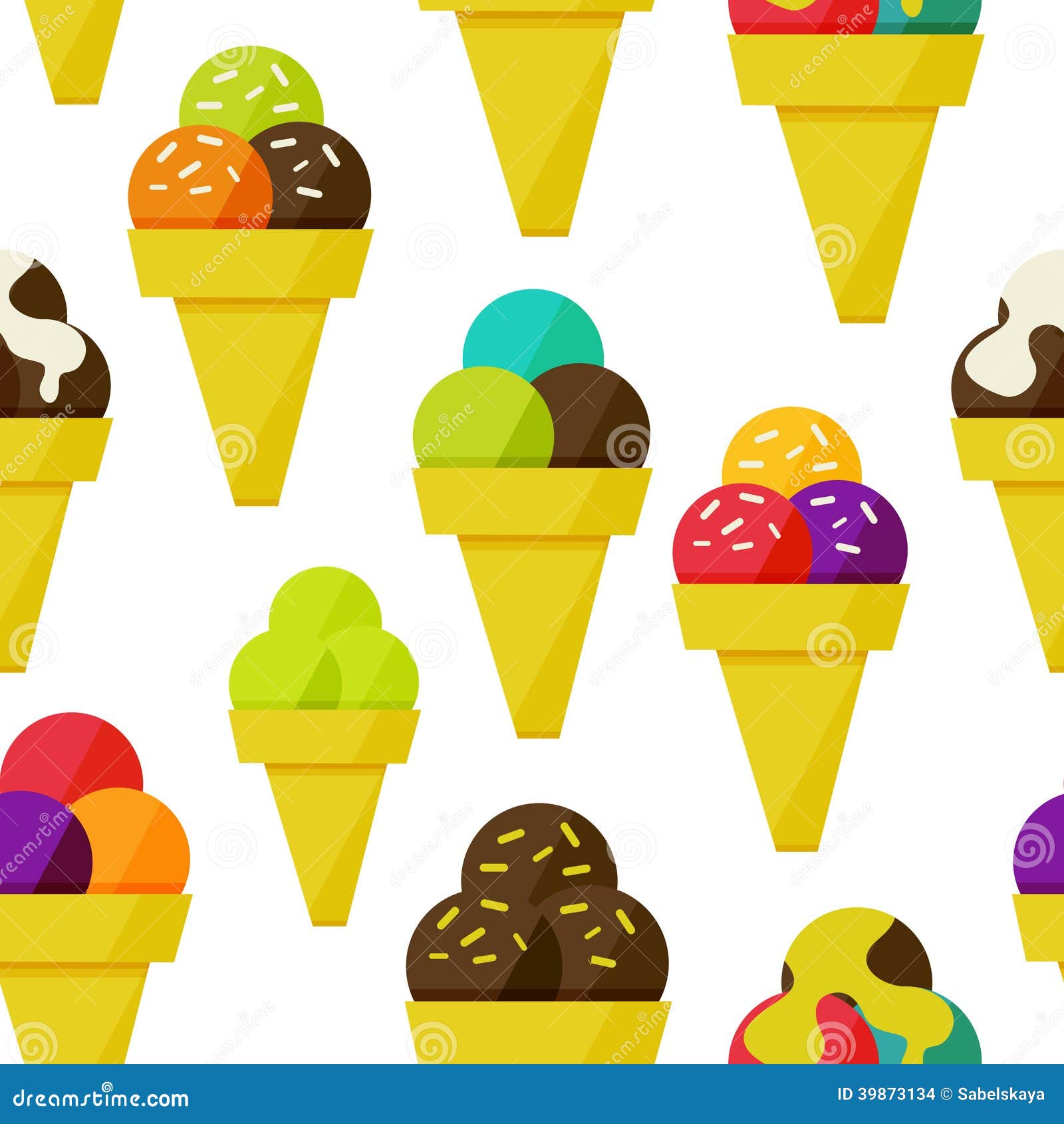 Seamless Background with Ice-cream Vector Illustration Stock Vector ...