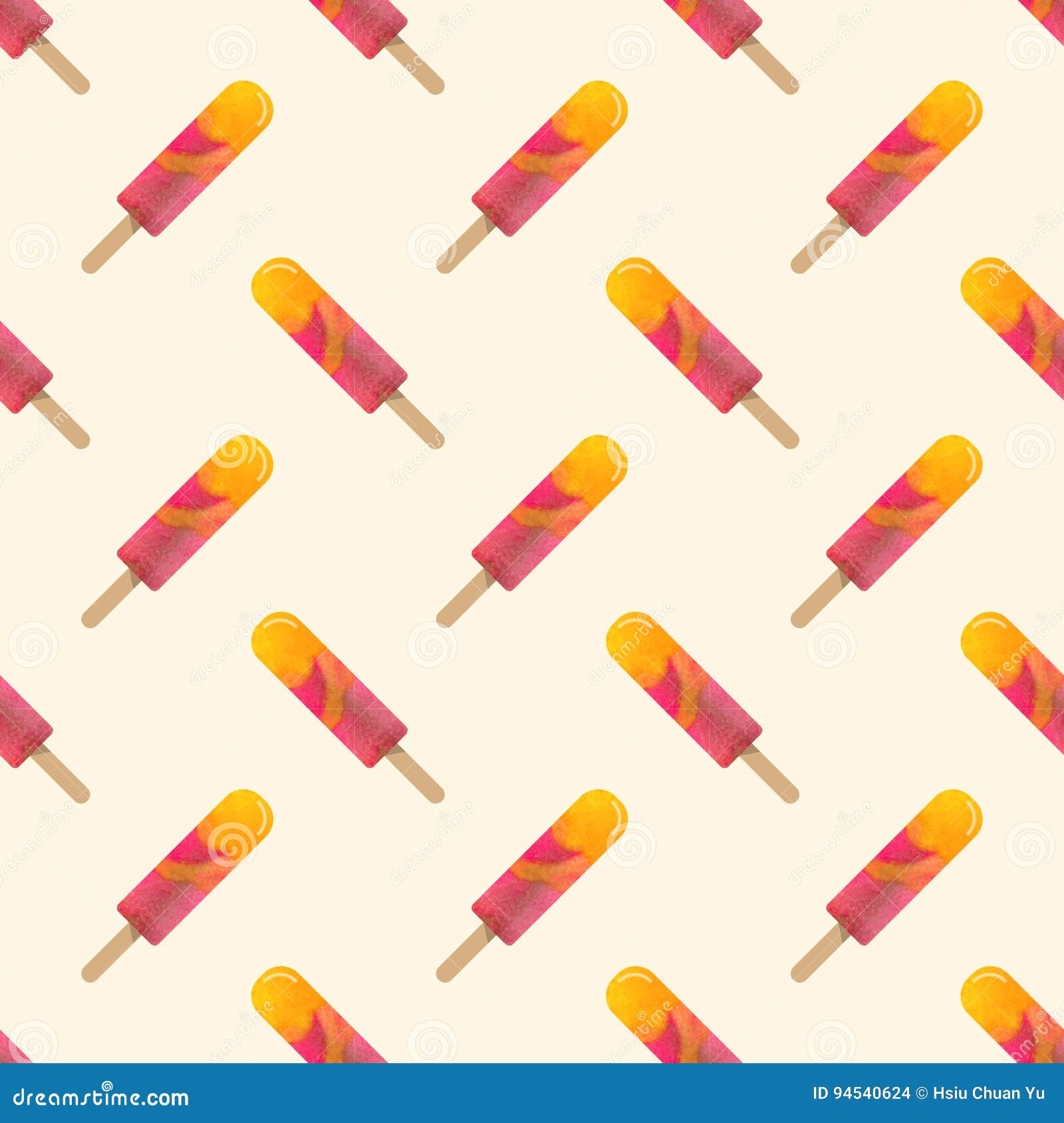 Seamless Background Image Colorful Watercolor Texture Popsicle P Stock ...