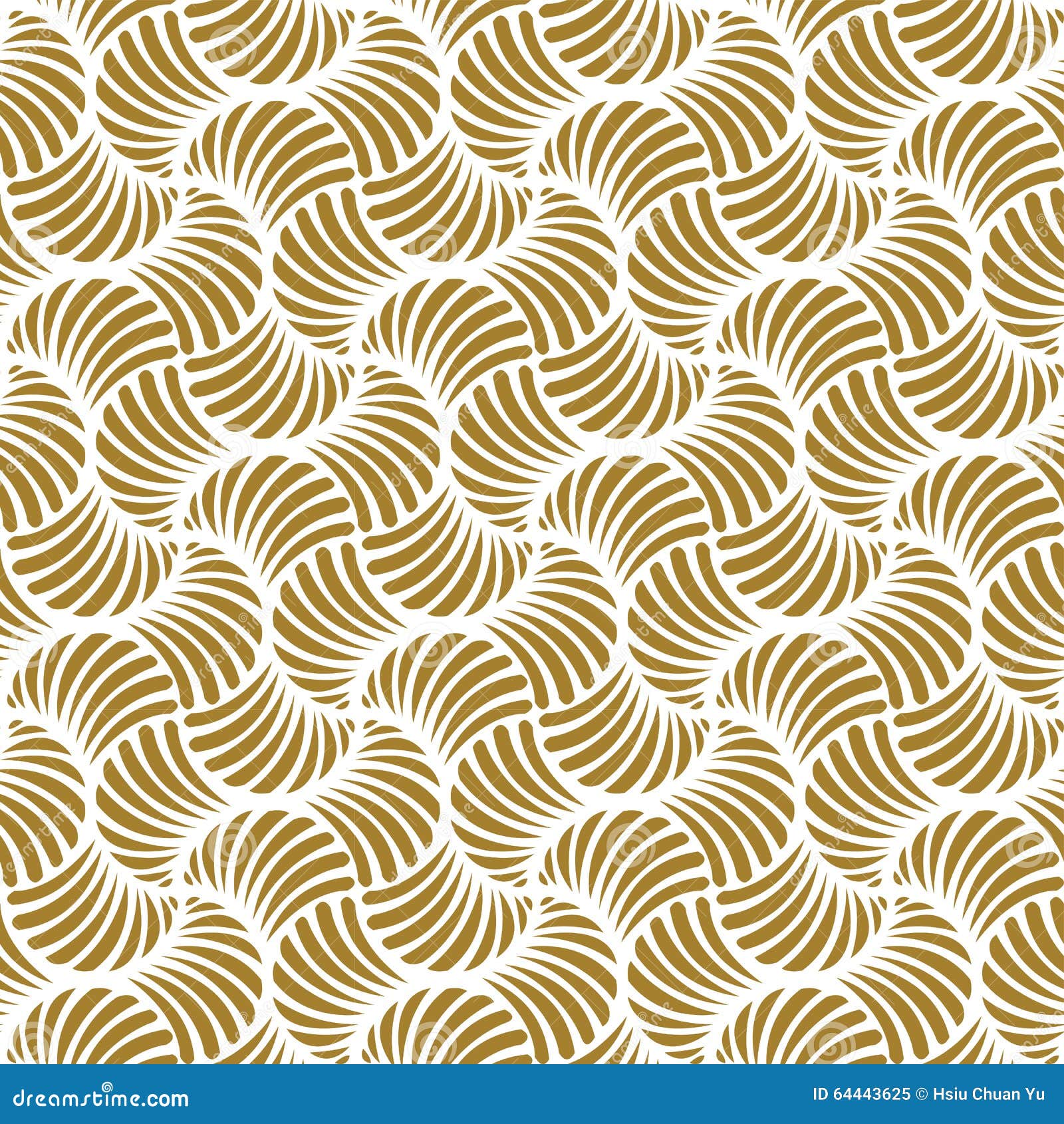 Seamless Background Image of Golden Fan Seashell Shape Pattern. Stock ...