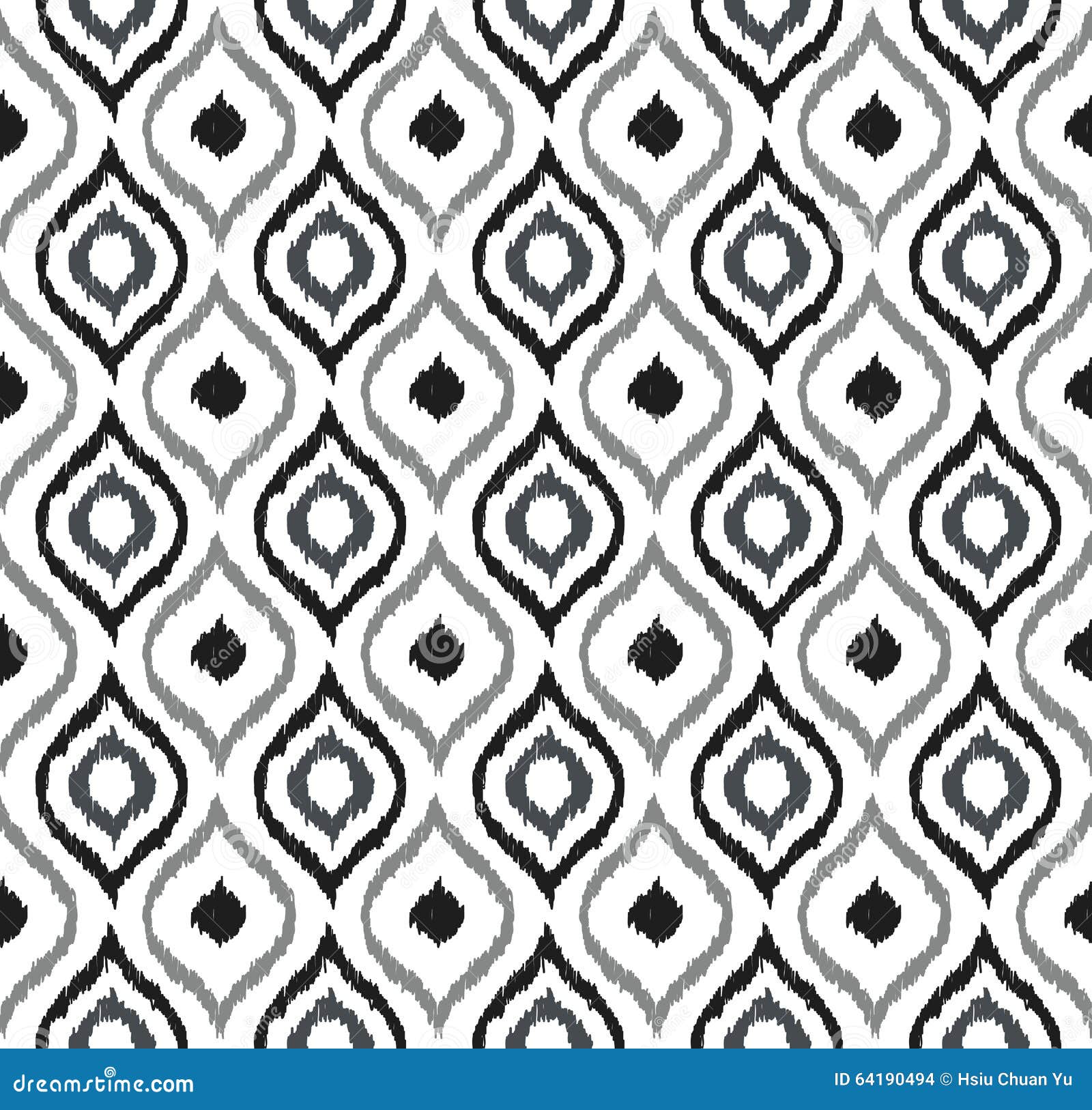 Seamless Background Image of Hand Drawn Grey Tone Round Curve ...