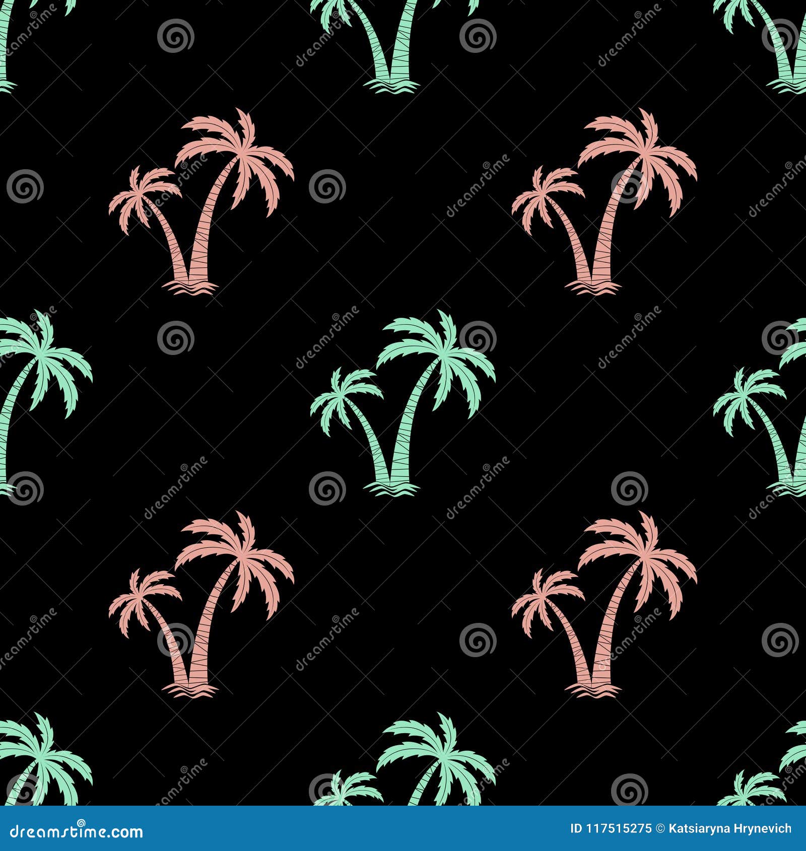 Seamless Background with the Image of Palm Trees. Vector. Simple ...