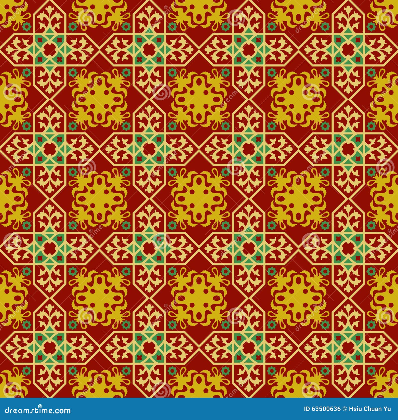 Seamless Background Image of Red Cross Flower Pattern. Stock Vector ...